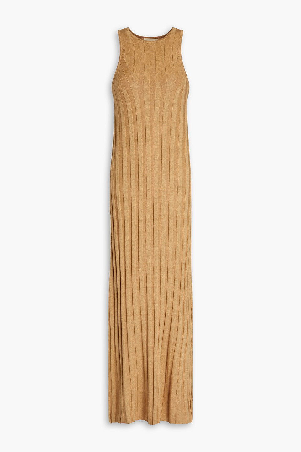LOULOU STUDIO Islet Ribbed Silk-Blend Midi Dress in Neutral | endource