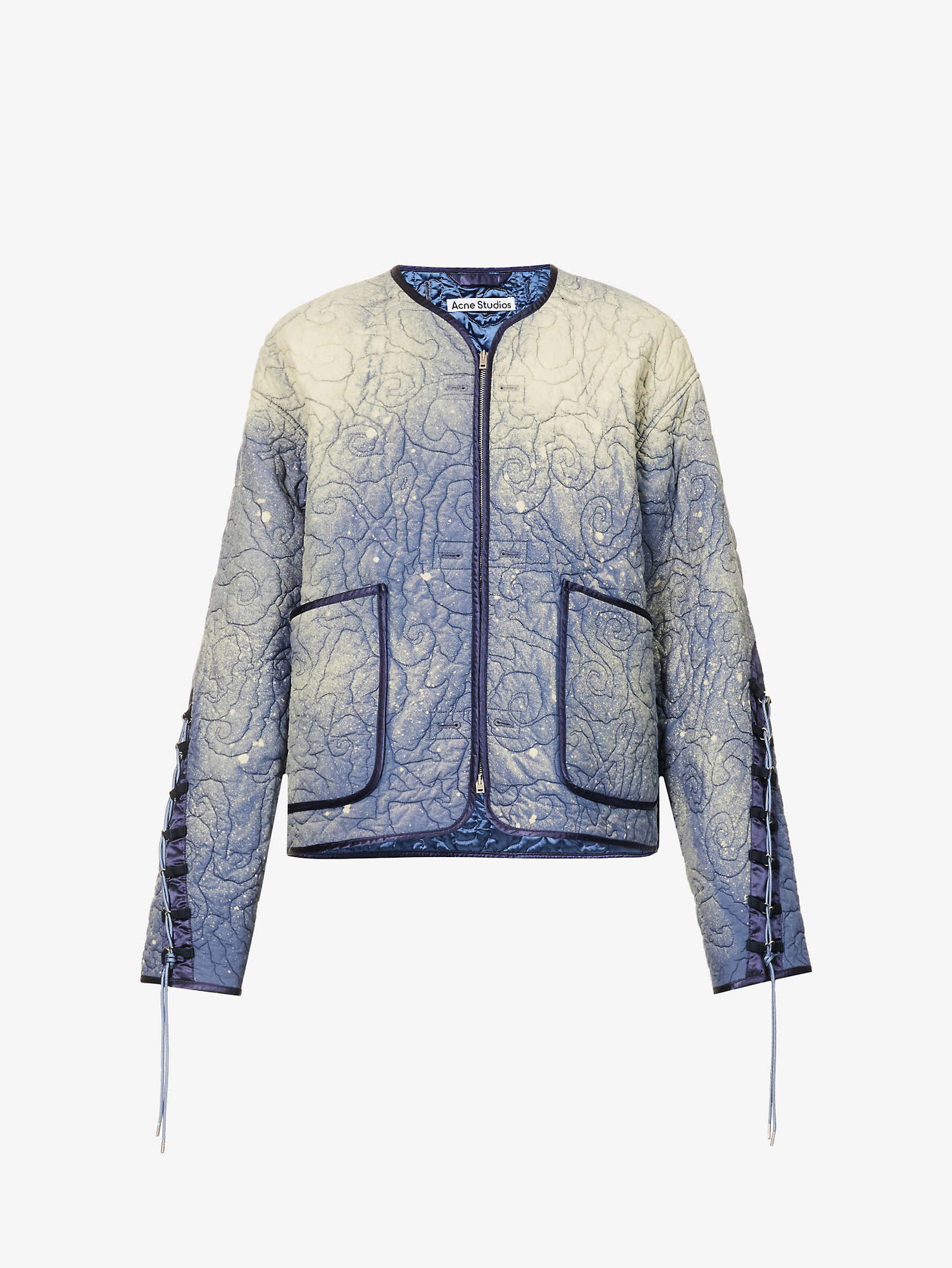 ACNE STUDIOS Quilted Ded-Wash Cotton Jacket in MID BLUE | Endource