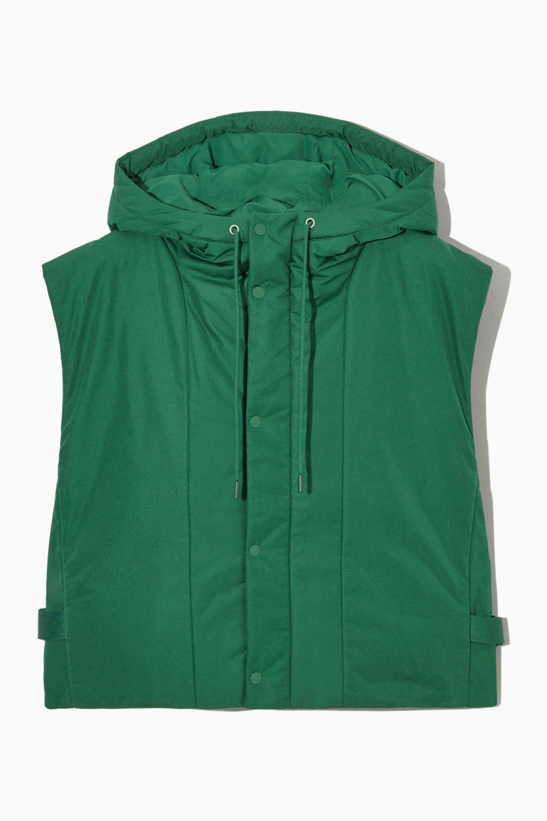 COS Hooded Padded Gilet in DARK GREEN | Endource