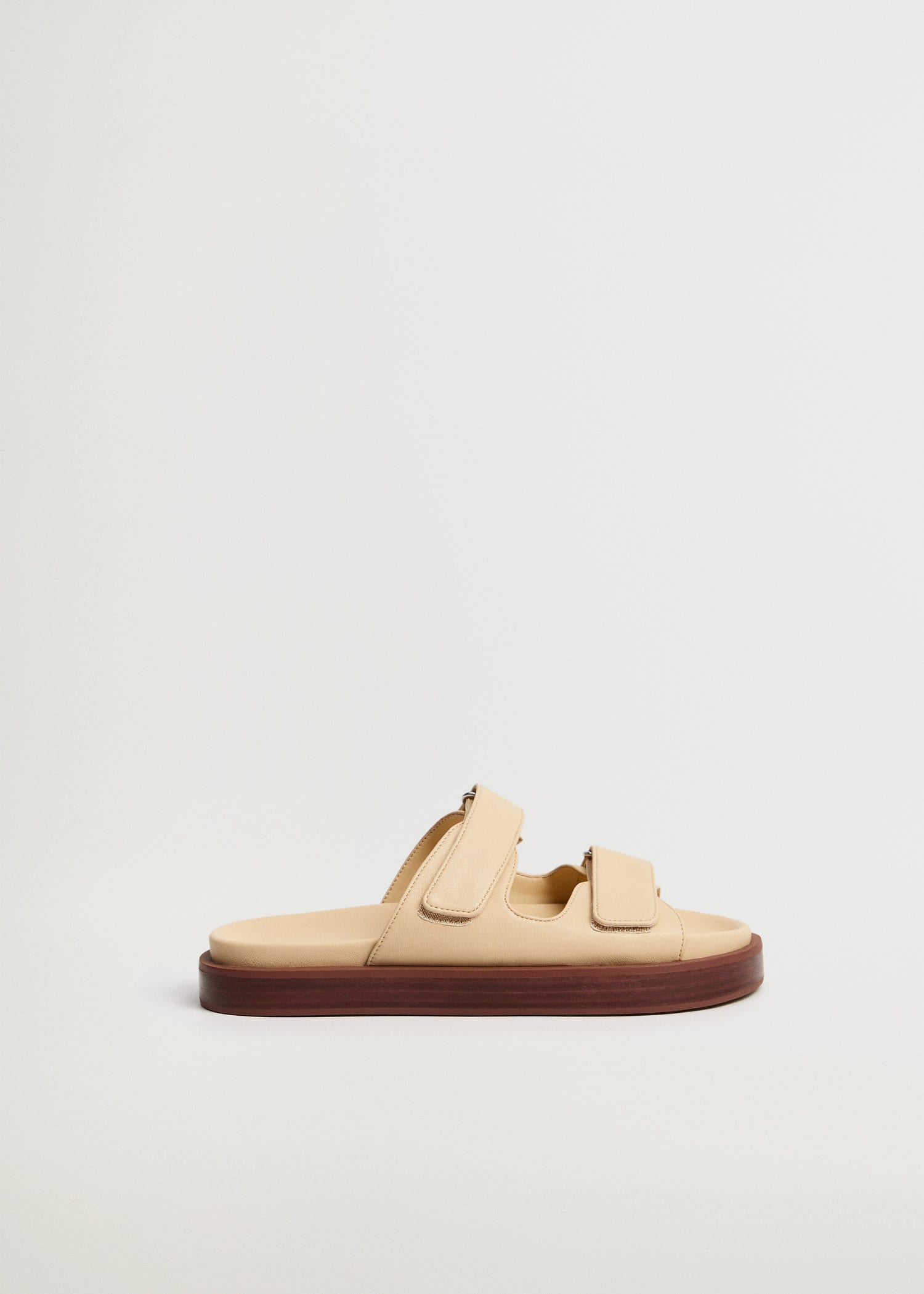 MANGO Velcro Strap Sandal in Ecru | Endource