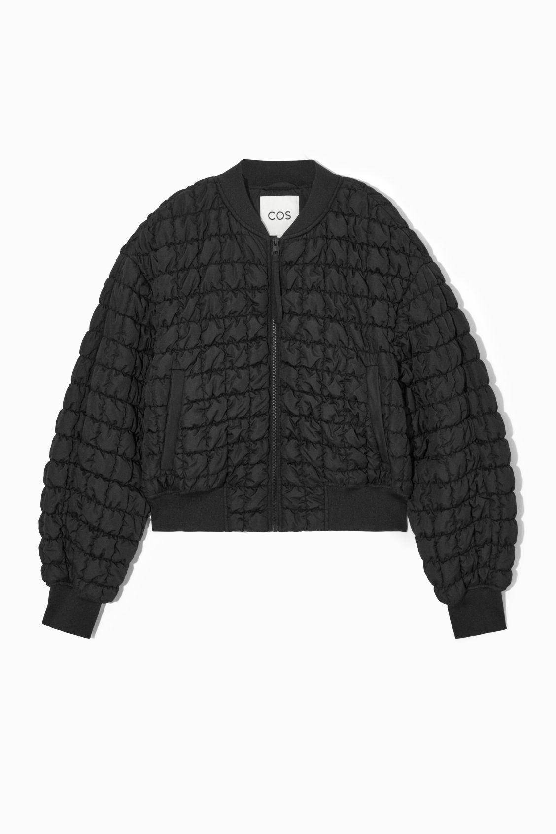 COS Quilted Bomber Jacket in BLACK | Endource