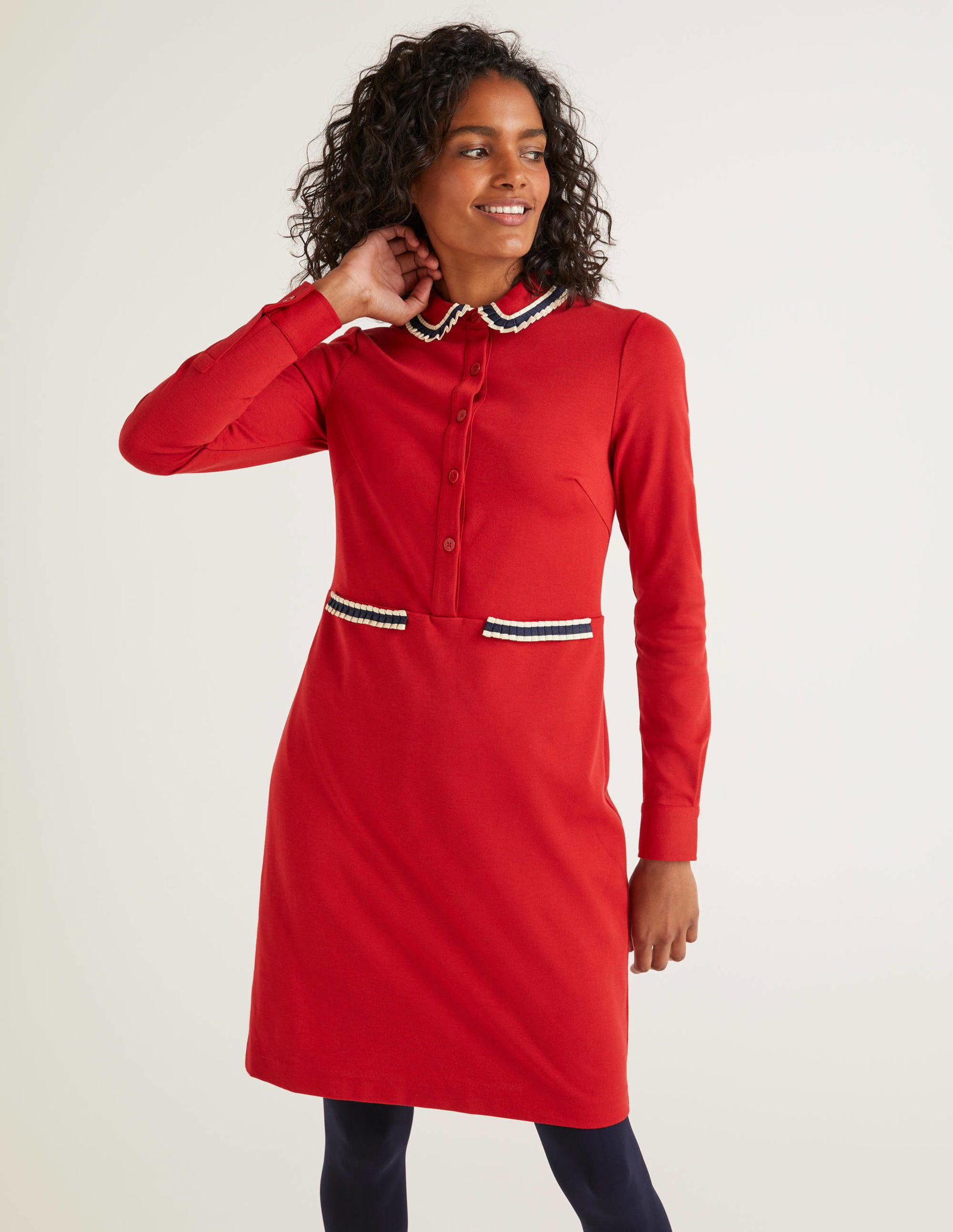 BODEN Amber Ponte Dress in Poinsettia | endource