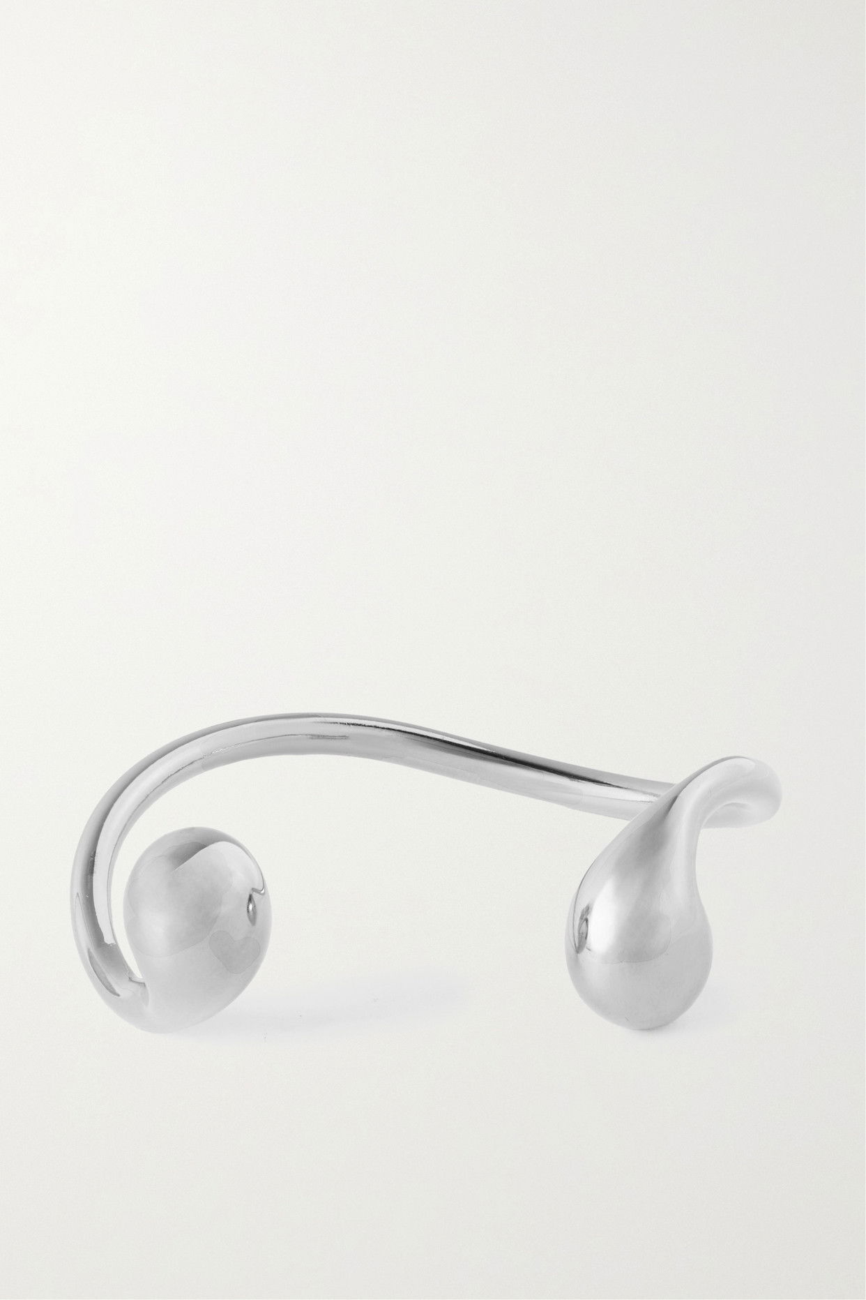 BOTTEGA VENETA Silver Rounded Cuff in Silver | endource