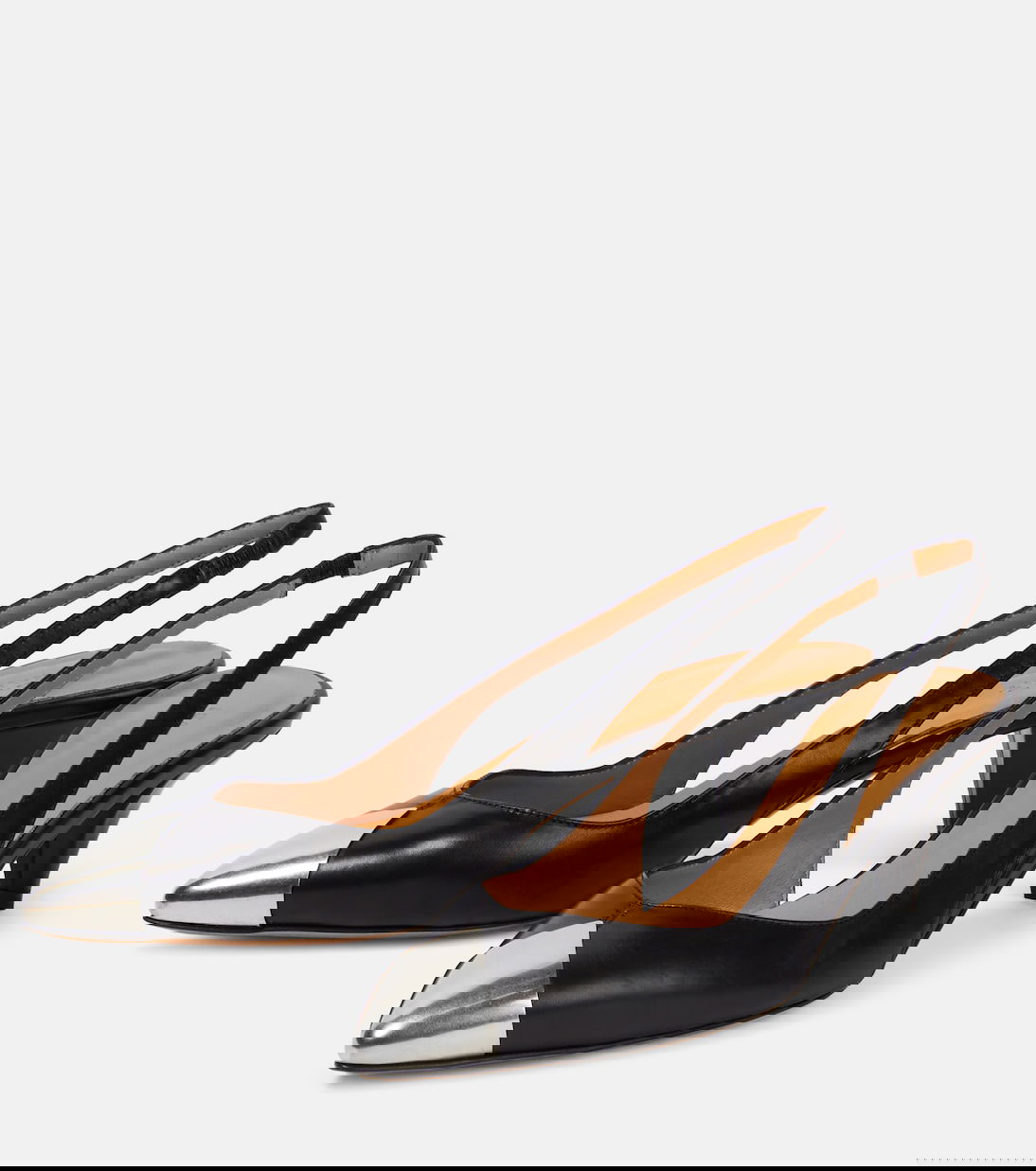 ISABEL MARANT Elina Leather Slingback Pumps in Black | endource