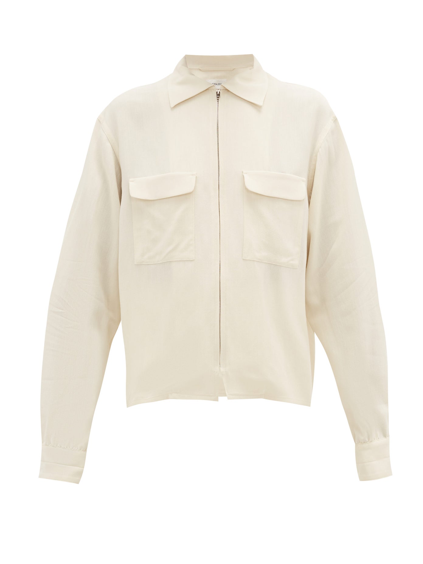 LEMAIRE Flap-Pocket Crepe Jacket in Ivory | endource