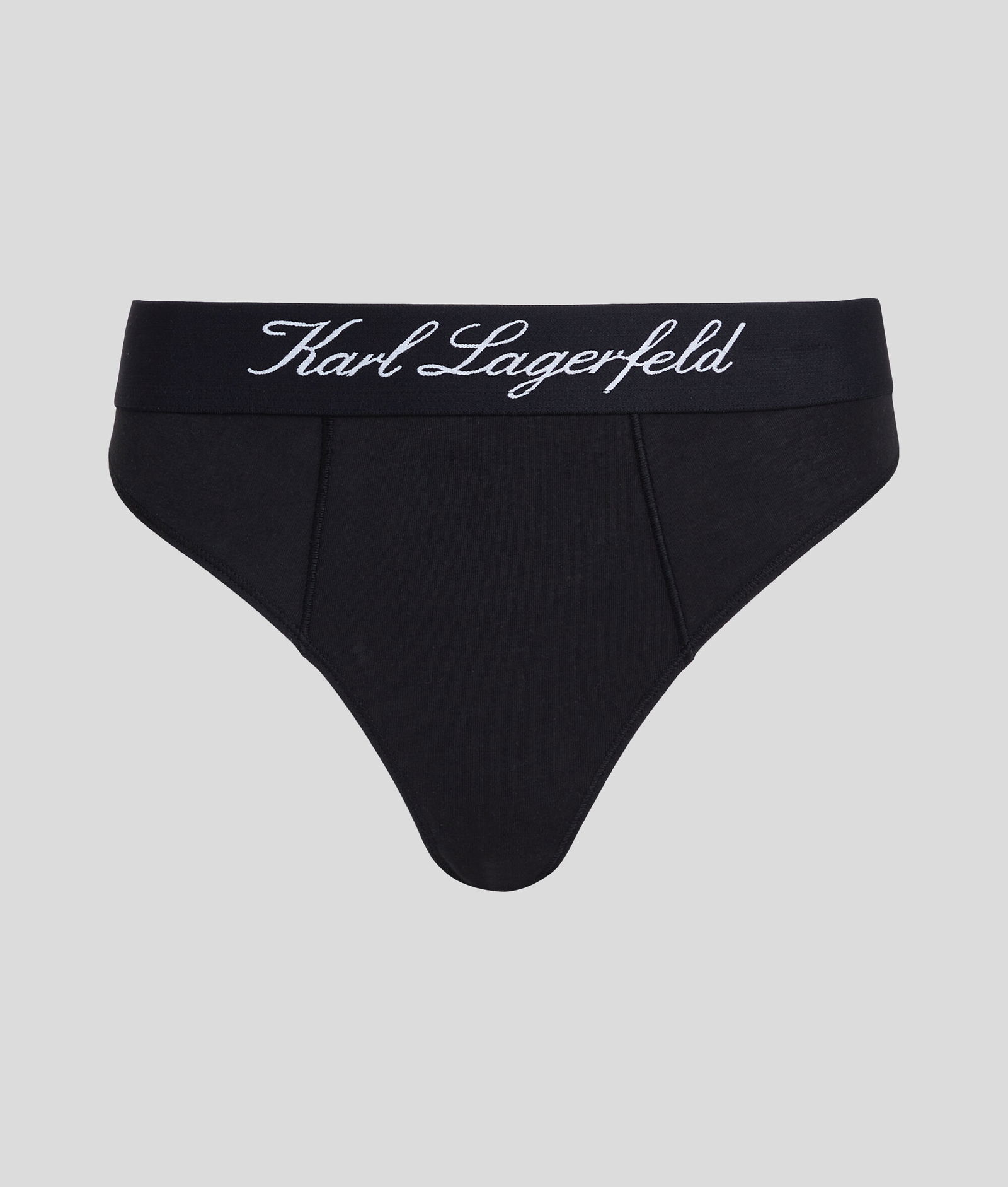 KARL LAGERFELD Hotel Karl High-Waisted Briefs in Black | Endource