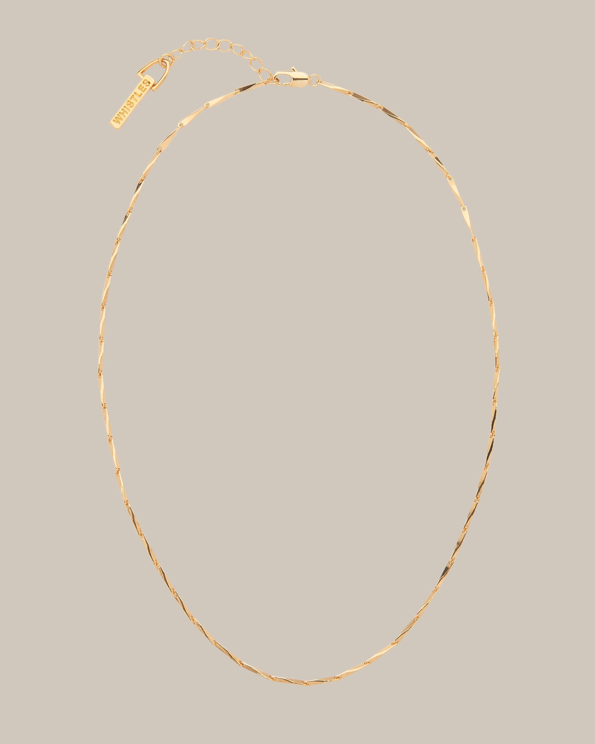 WHISTLES Long Link Necklace in Gold/Multi | endource