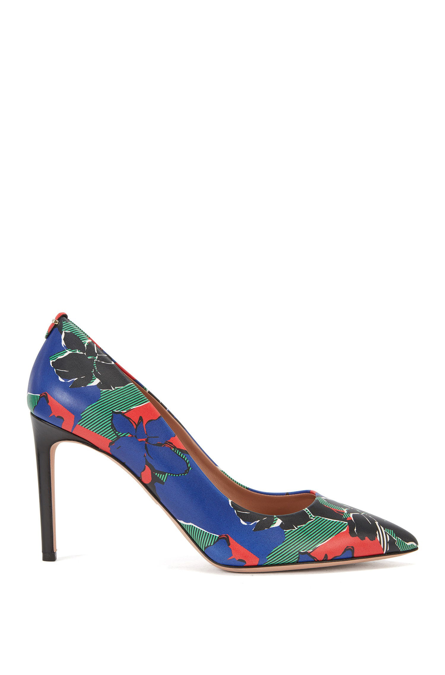 HUGO BOSS Floral Print Leather Pumps | endource