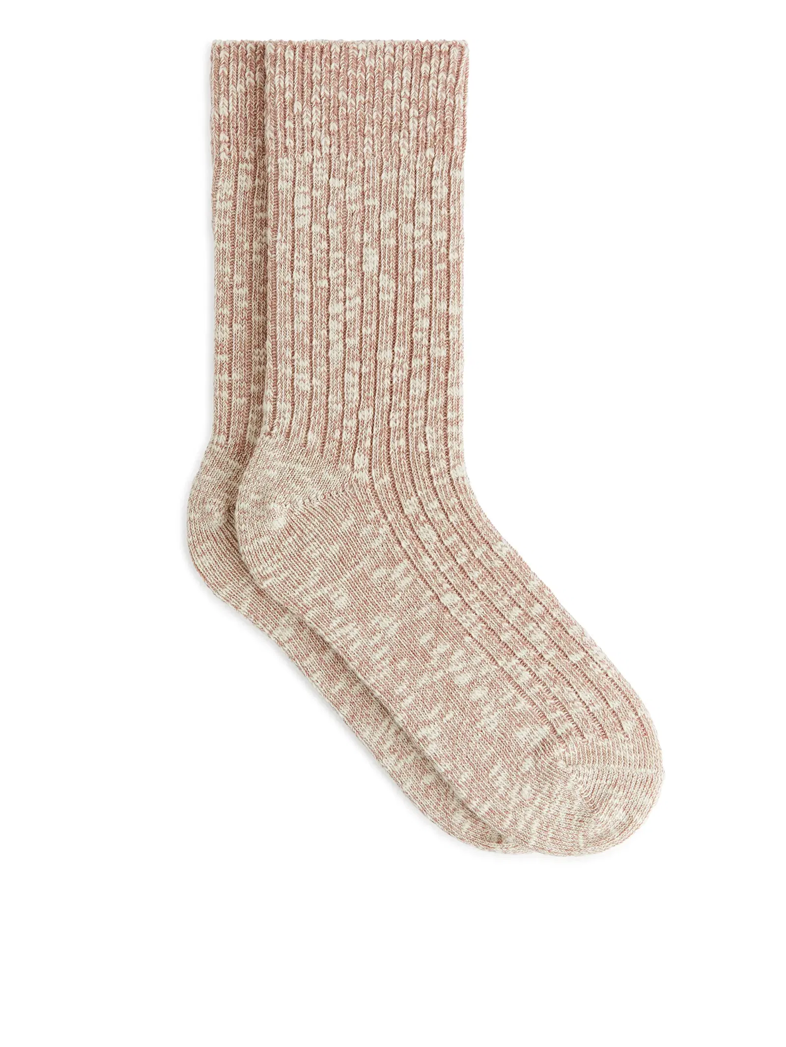 ARKET Chunky Knit Socks in Dusty Pink Melange | endource