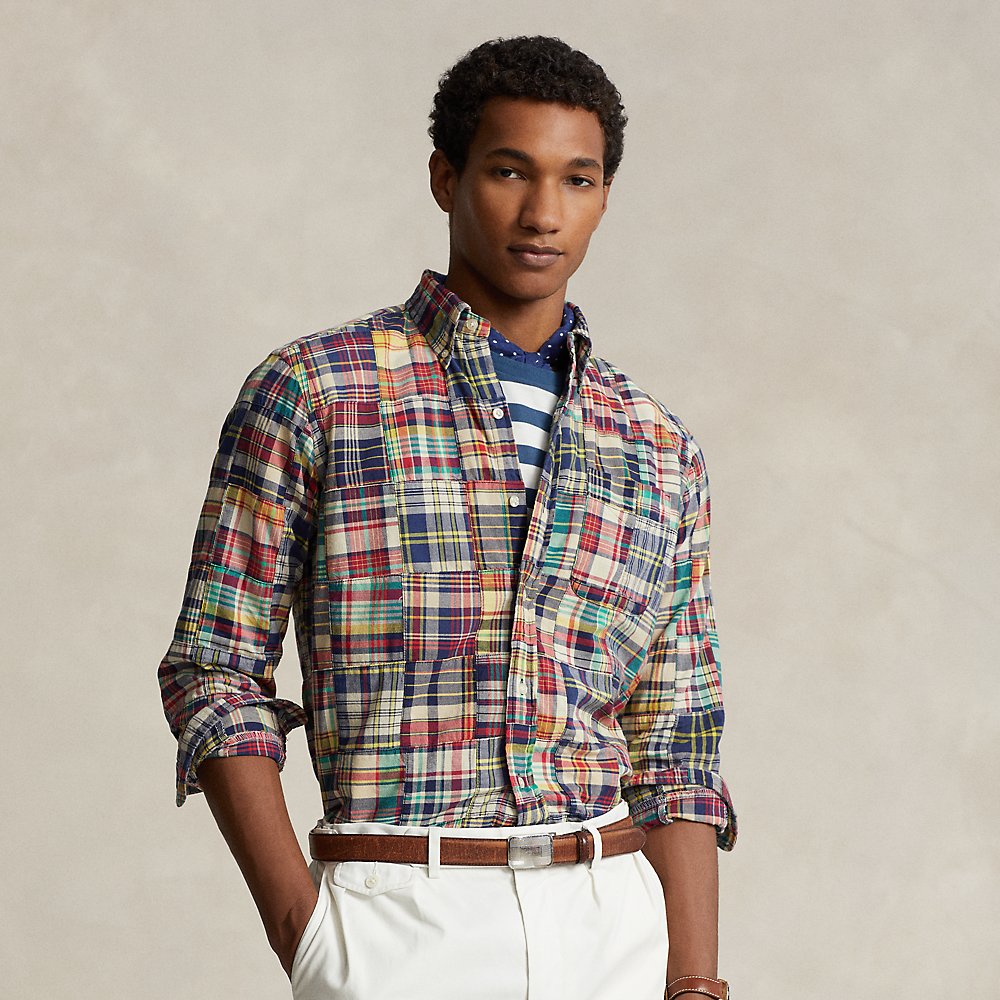 POLO RALPH LAUREN Classic Fit Patchwork Madras Shirt in Multi | endource