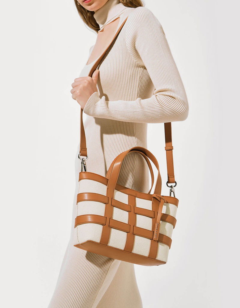 CHARLES & KEITH Caged Canvas Tote Bag | Endource