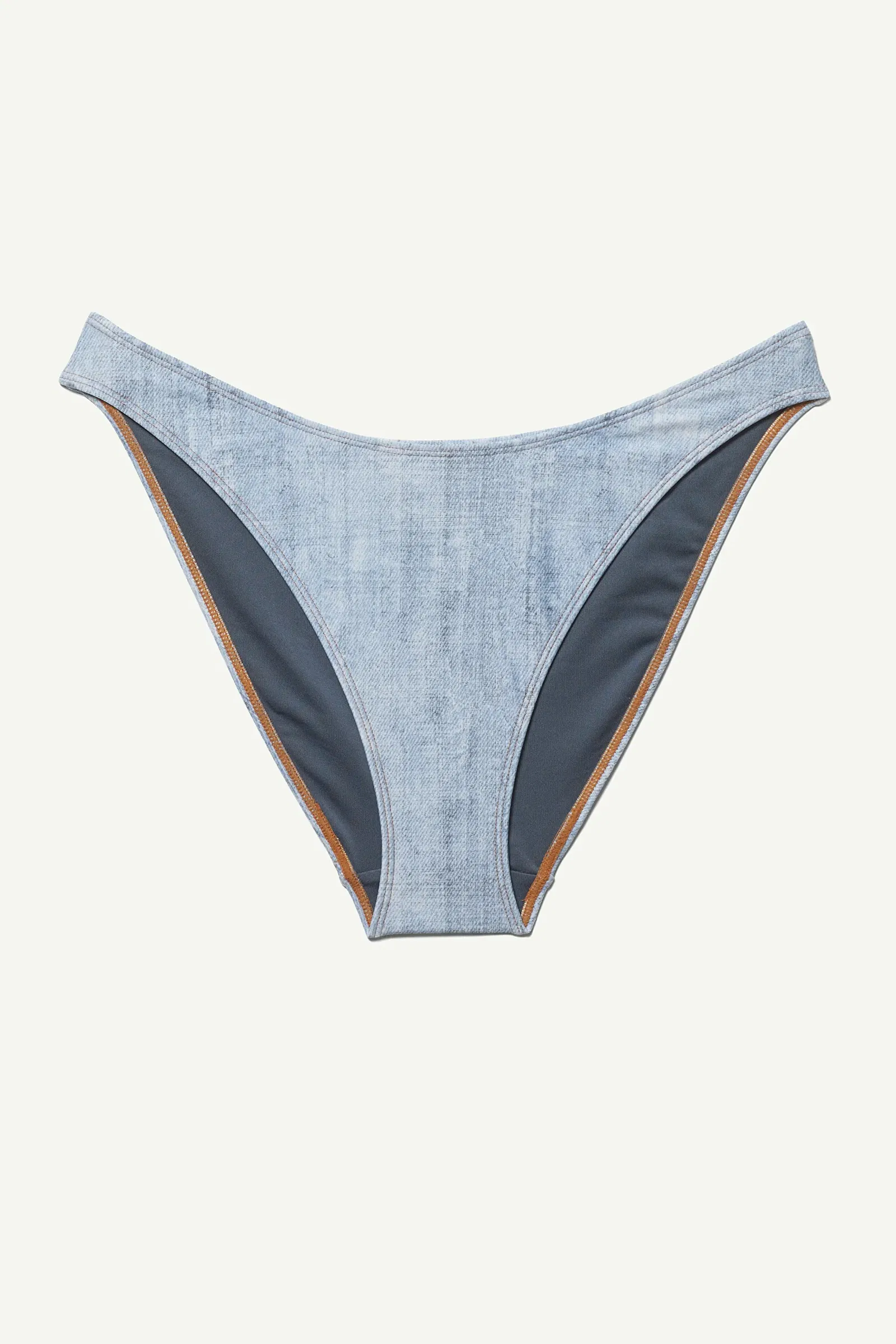 WEEKDAY Denim Highcut Bikini Bottoms in Denim | Endource