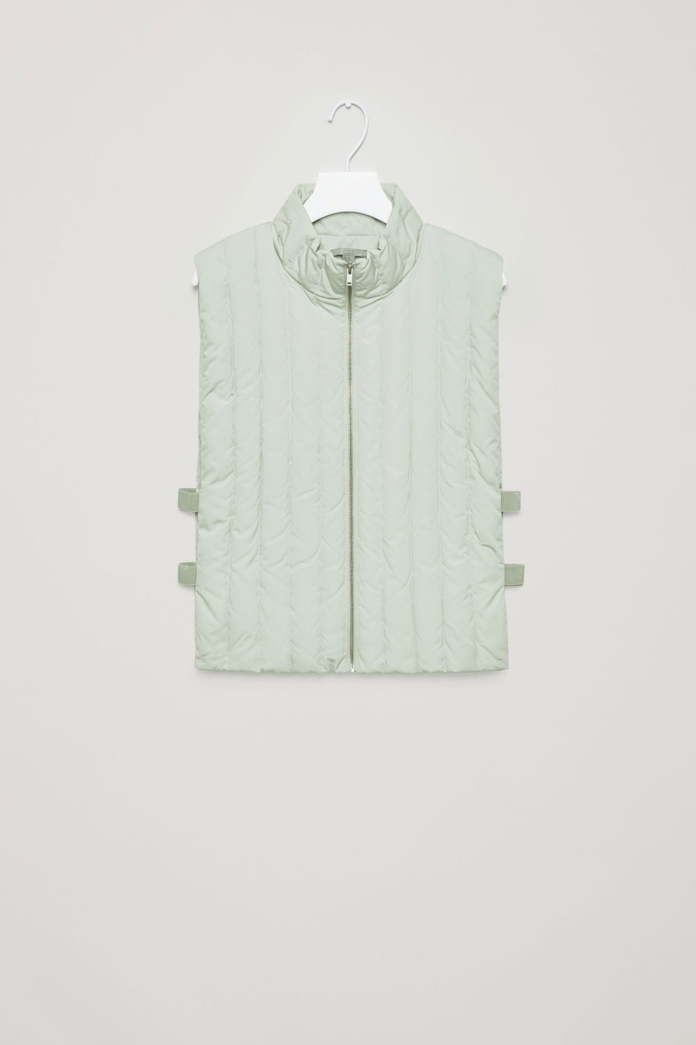 COS Padded Gilet with Elastic Detail in Chartreuse | endource
