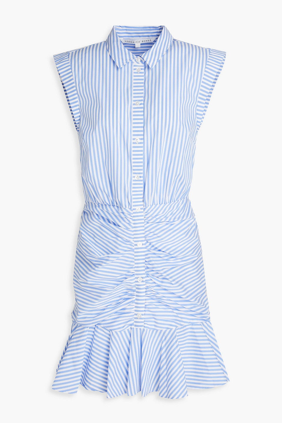 VERONICA BEARD Pleated Striped Mini Dress | endource
