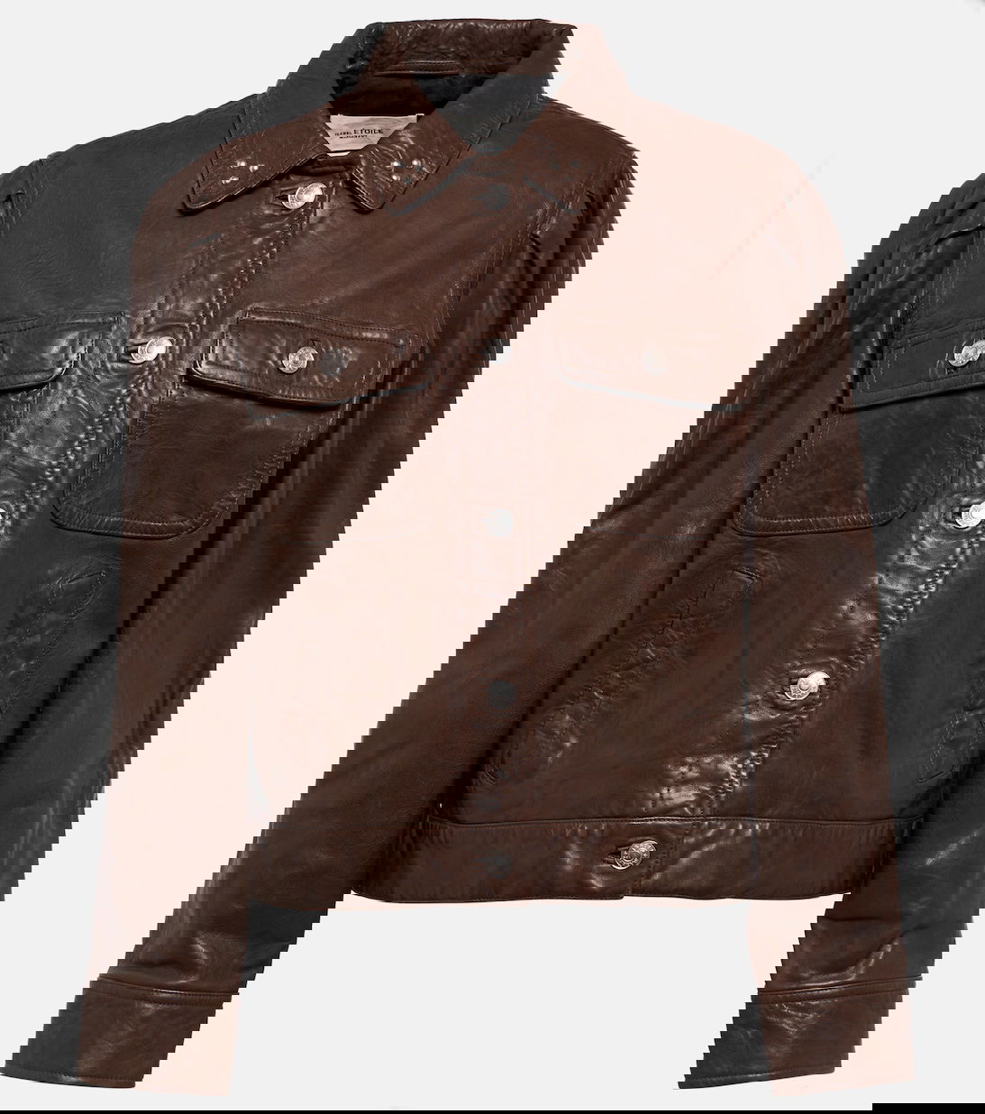ISABEL MARANT ÉTOILE Bering Leather Jacket in Brown | endource
