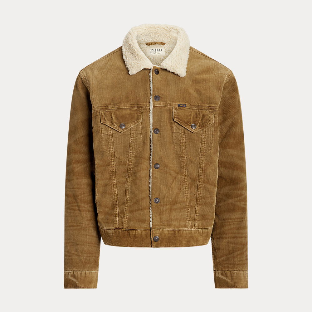 POLO RALPH LAUREN Fleece-Lined Corduroy Trucker Jacket in Brown | endource
