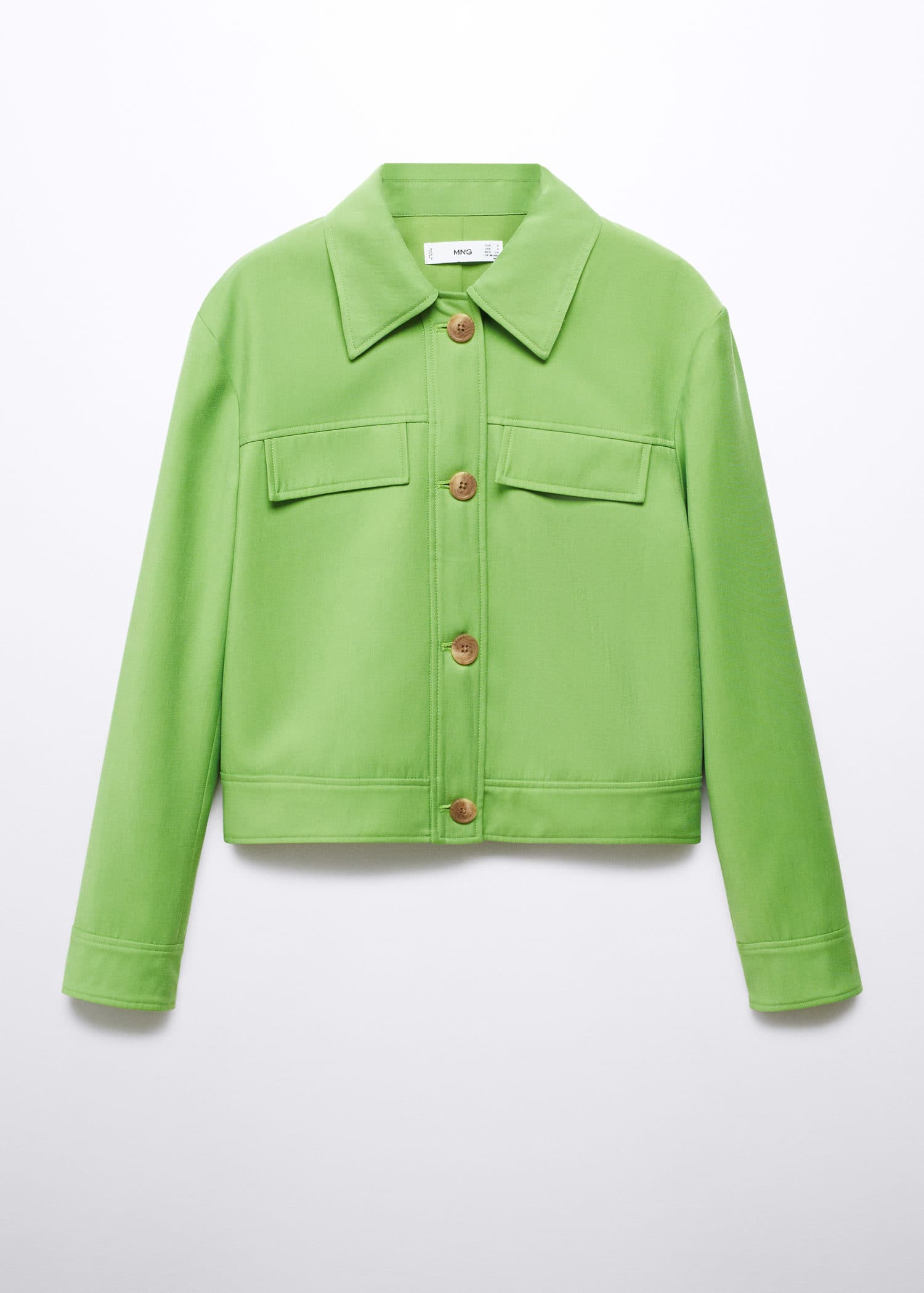 MANGO Jacket With Flap Pocket in Green | endource