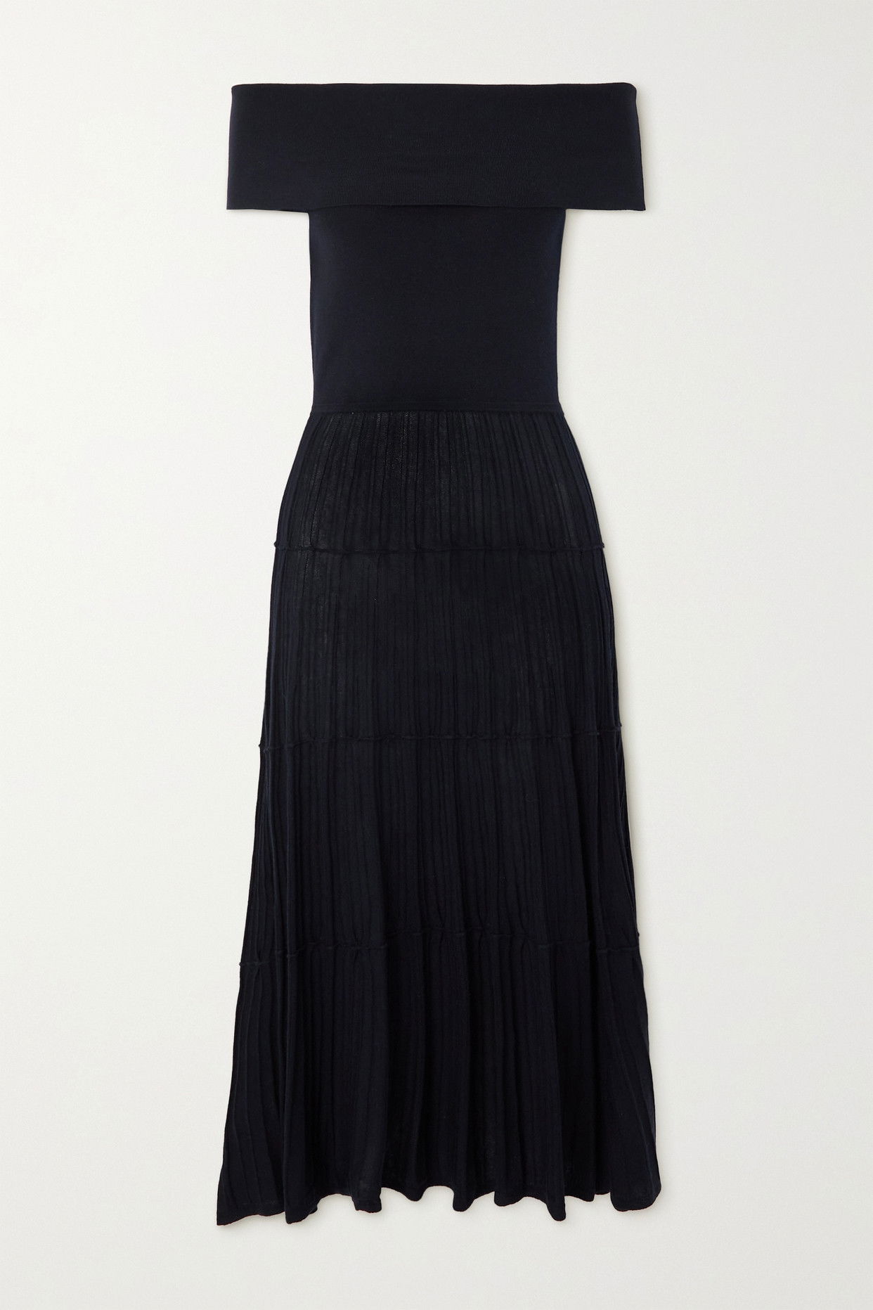 ARCH4 Verata Off-The-Shoulder Midi Dress in Blue | endource