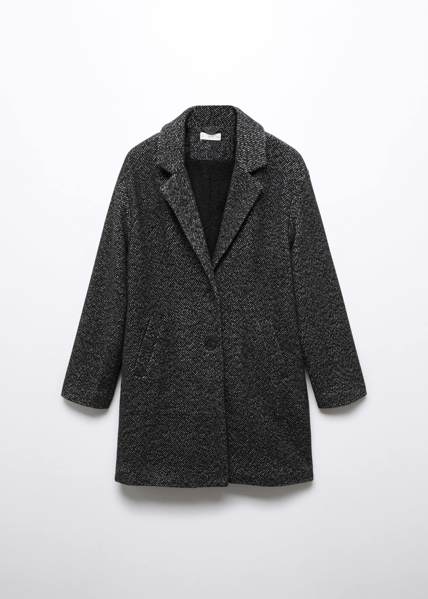 MANGO Flecked Wool-Blend Coat in Grey | endource