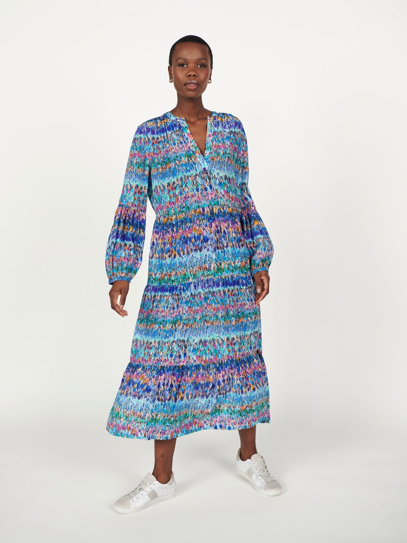 NRBY Gemma Silk Watercolour Splash Dress | endource