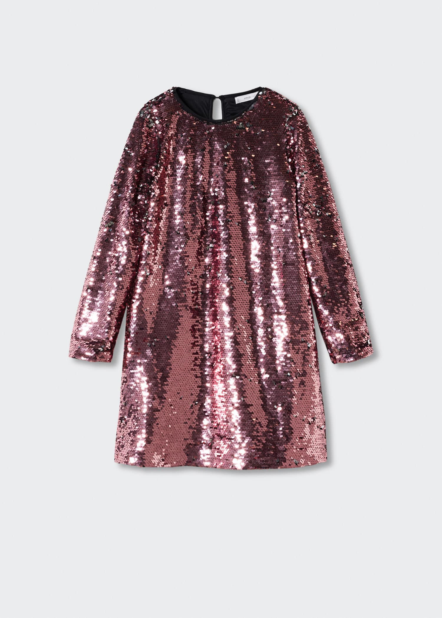 MANGO Reversible Sequins Dress in Pink | Endource