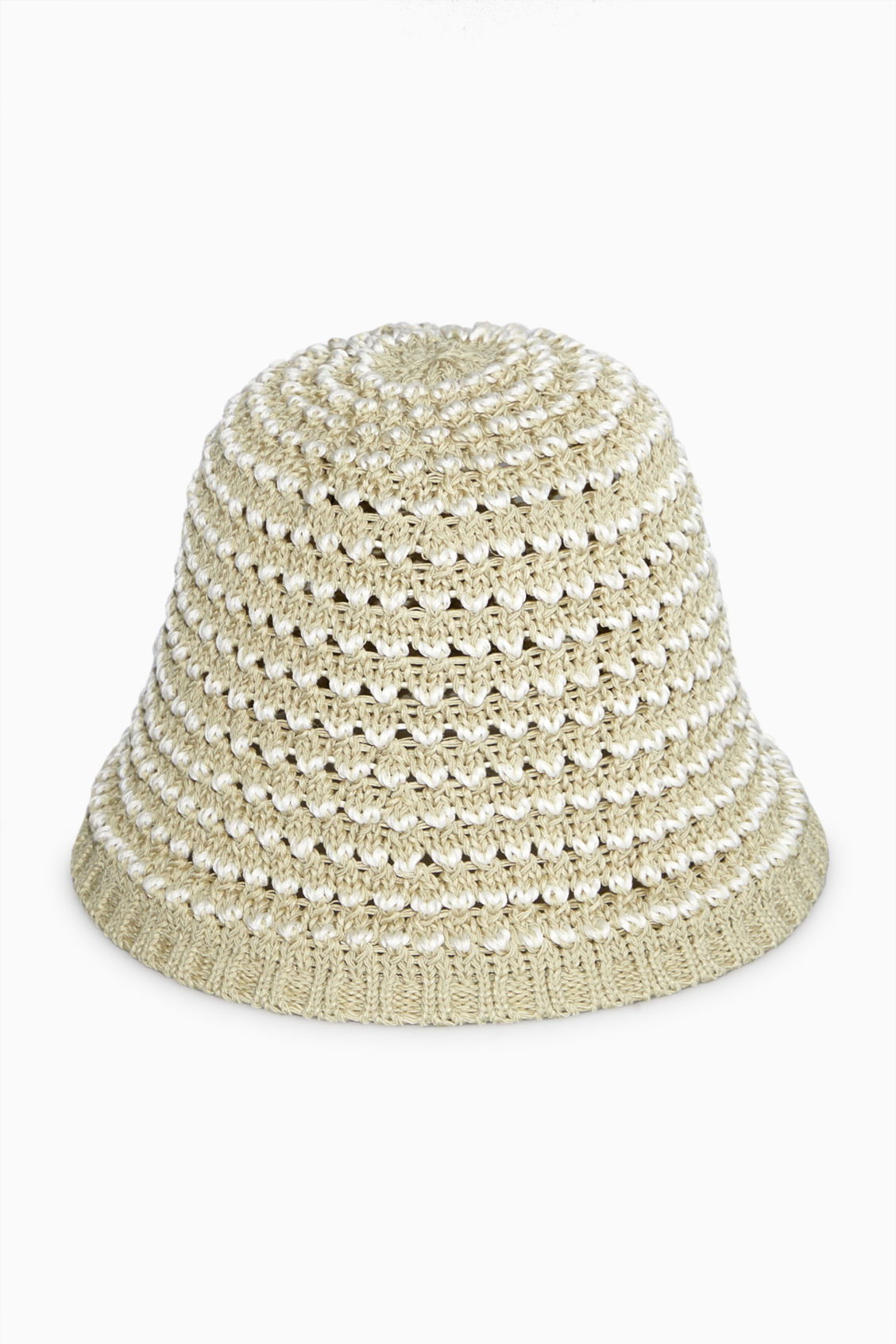COS Crochet Bucket Hat in LIGHT BEIGE / WHITE | Endource