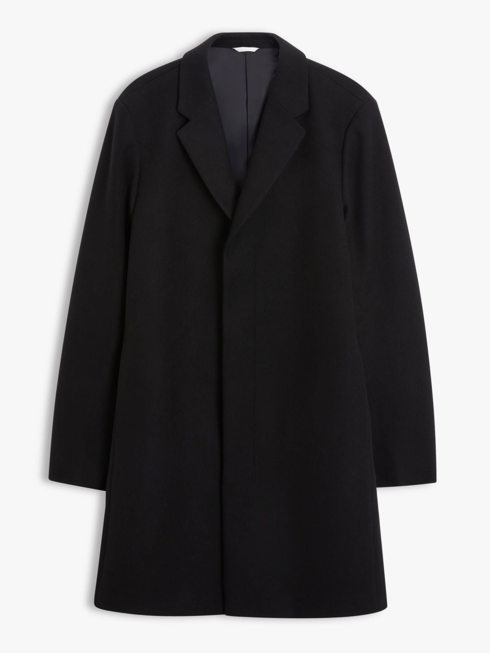 KIN Bonded Wool Blend Epsom Coat in Black Solid | Endource