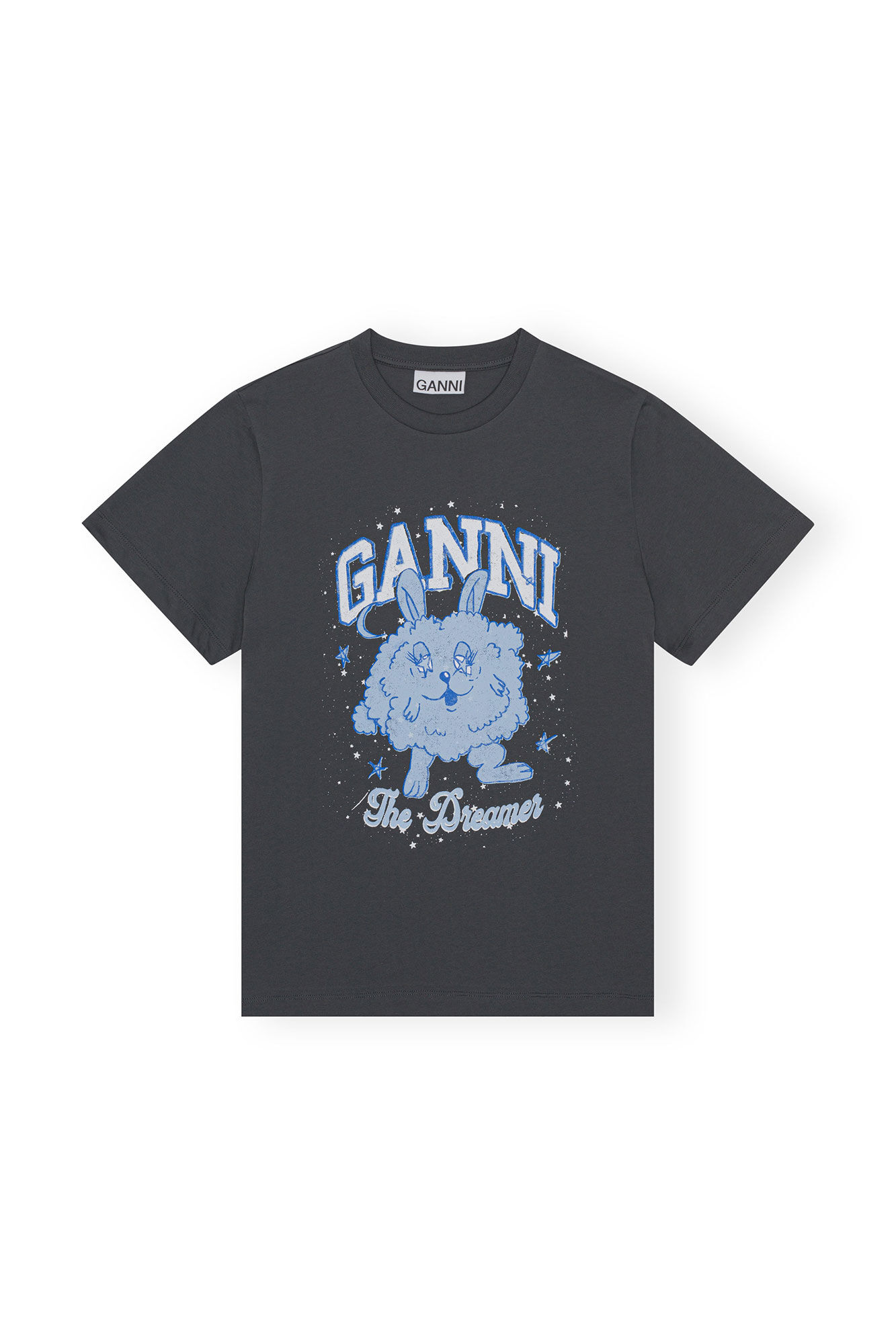 GANNI Relaxed Dream Bunny T-Shirt in Volcanic Ash | Endource