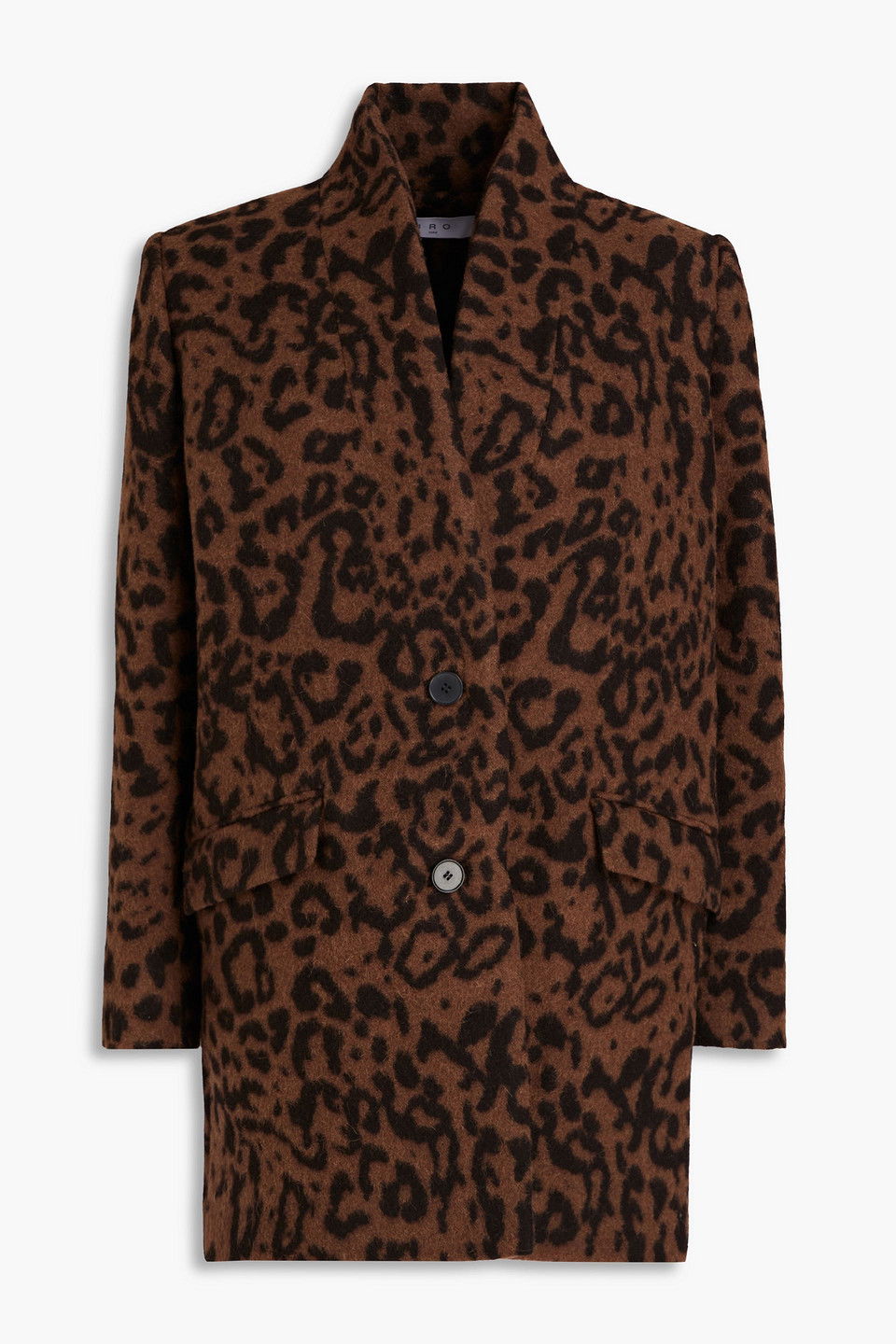 IRO Leopard-Print Felt Wool And Alpaca-Blend Felt Coat in Brown | endource