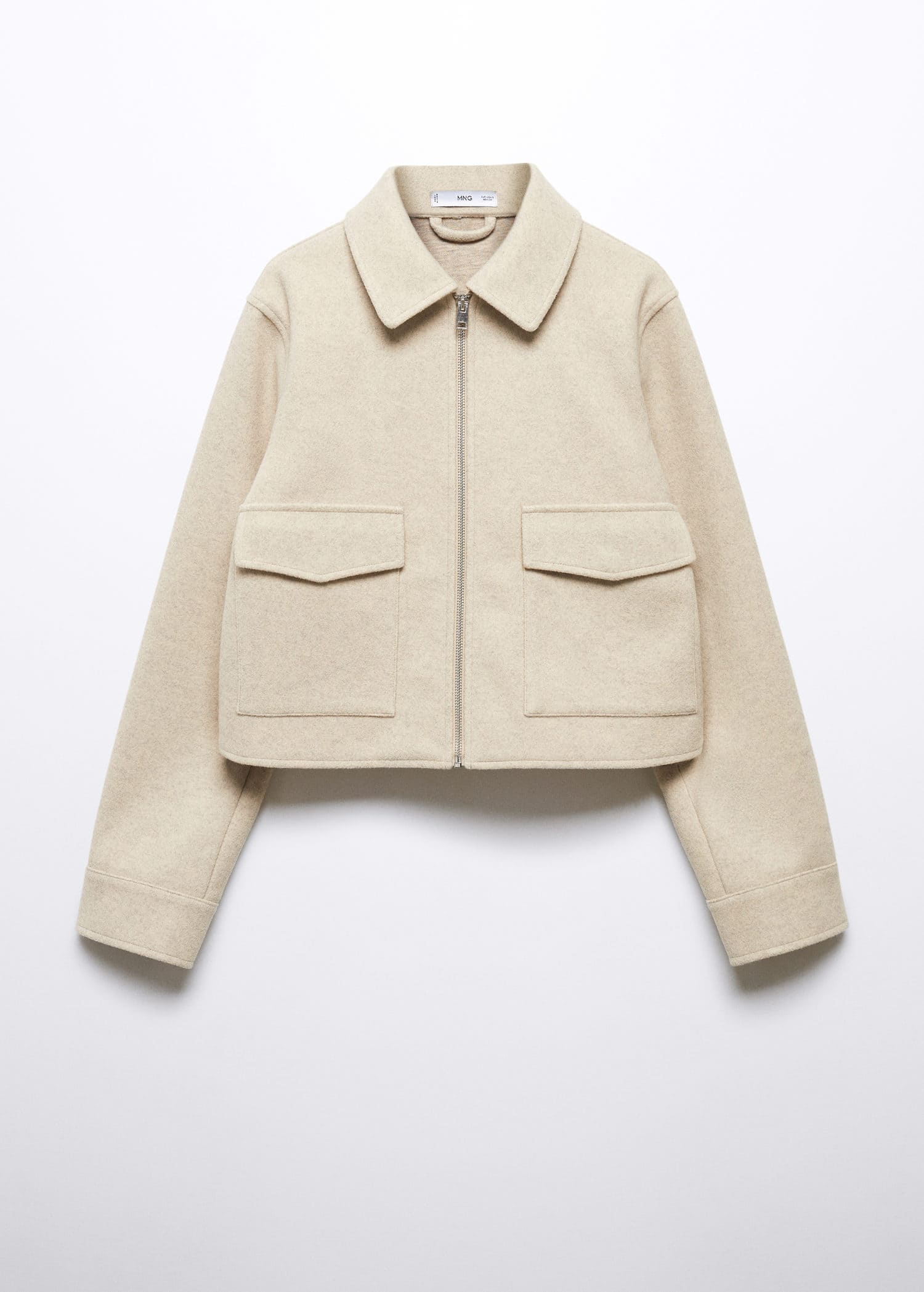 MANGO Jacket With Zip Pockets in Beige | endource