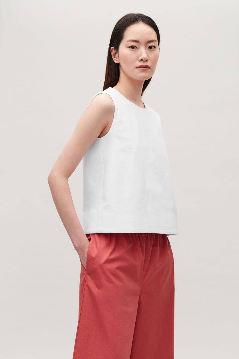 COS Boxy Vest Top in White | endource