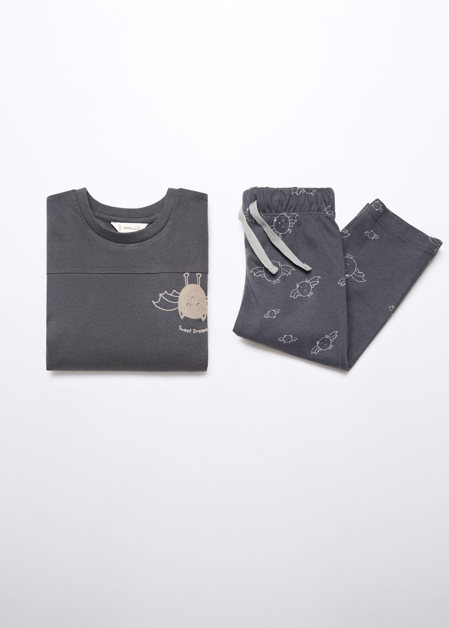 MANGO Long Bat Pyjamas in Charcoal | endource