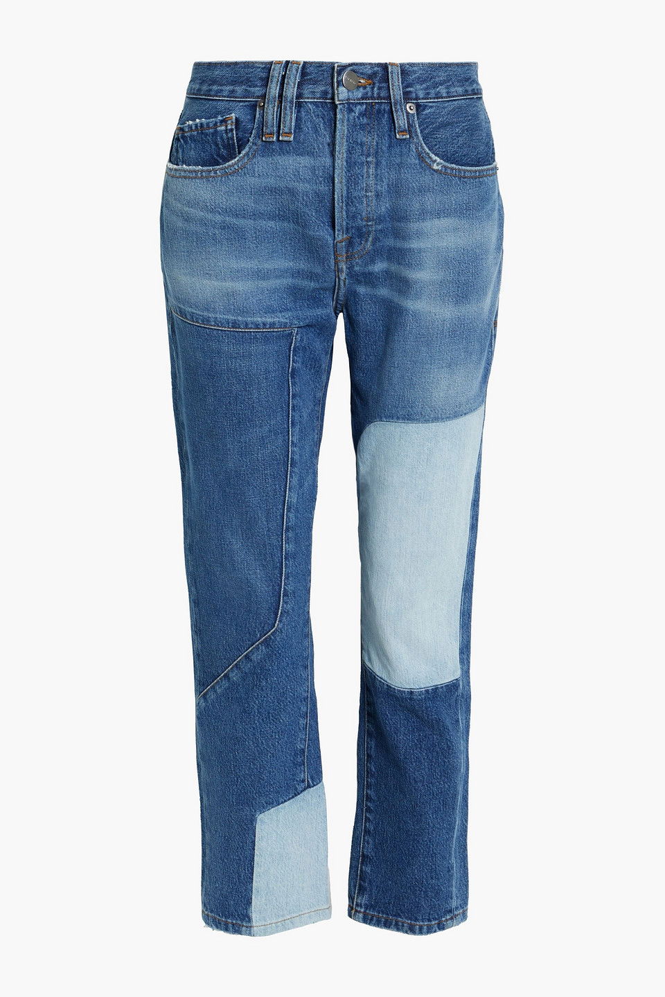FRAME Le Original Patchwork Boyfriend Jeans in Blue | endource