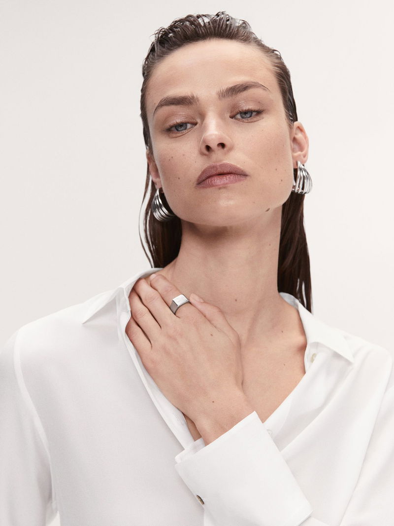 MANGO Gisele Silk Shirt in White | Endource