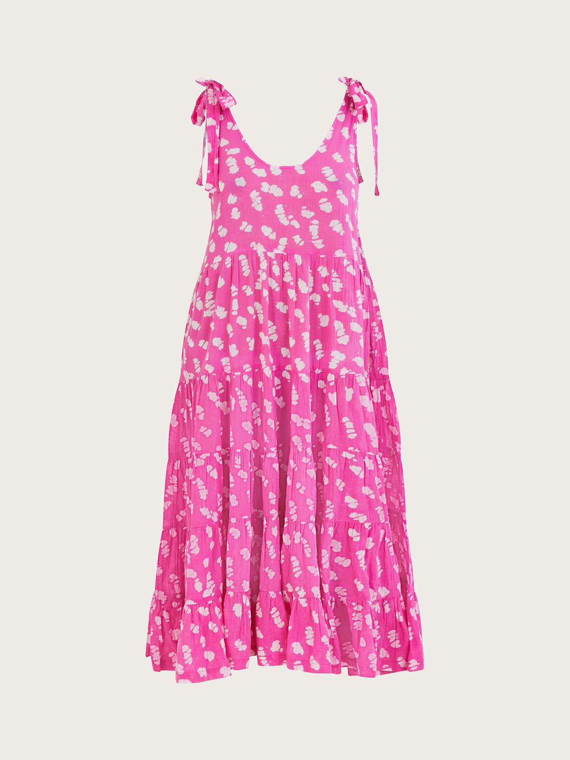 Monsoon Batik Tiered Sun Dress In Pink Endource