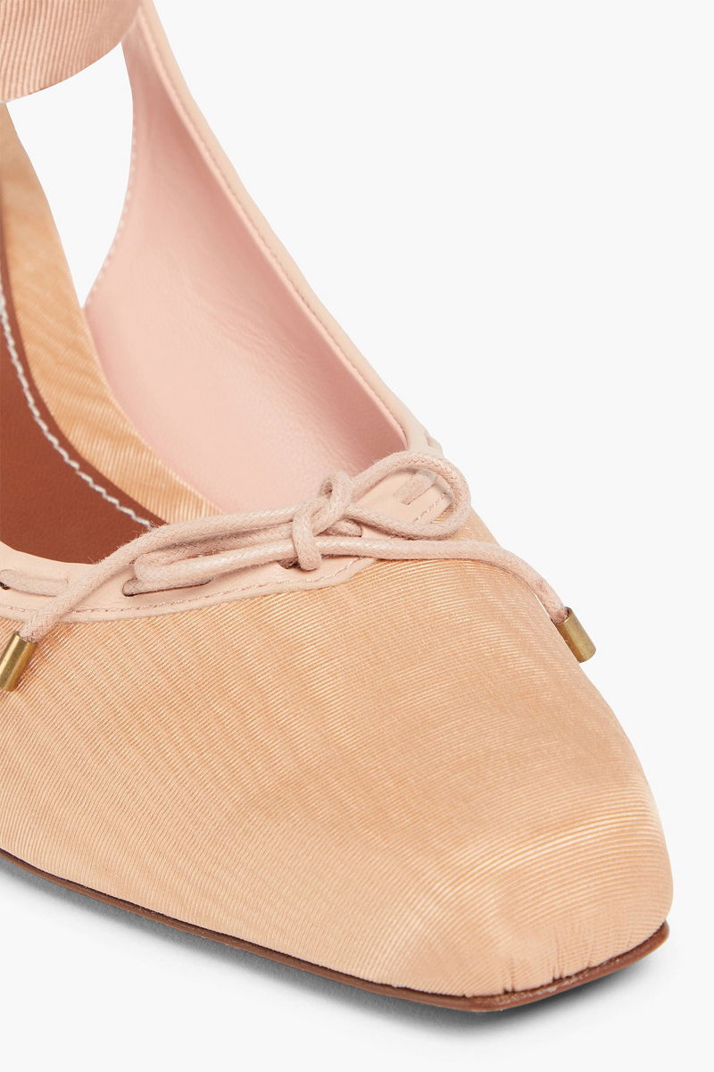 ZIMMERMANN Chisel Toe Ballerina 45 Moire Pumps in Pink | endource