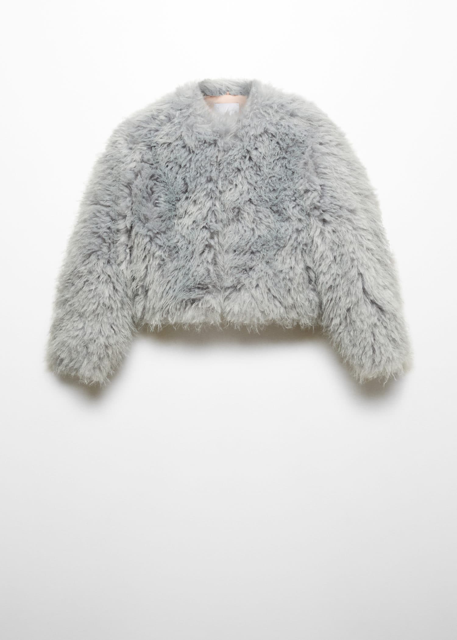 MANGO Short Fur-Effect Jacket in Blue | endource