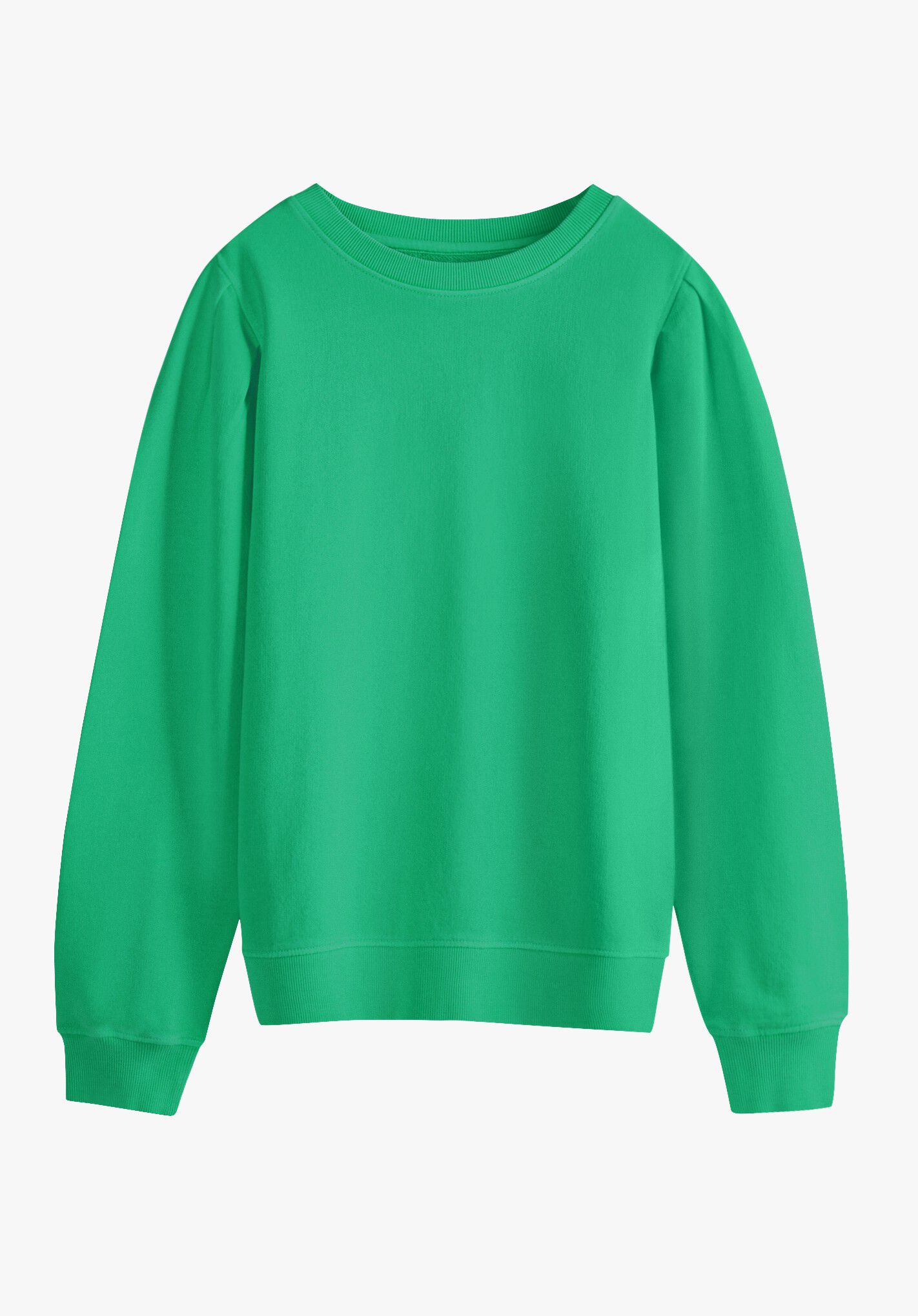 HUSH Minerva Pleat Sleeve Sweatshirt in Vivid Green | endource