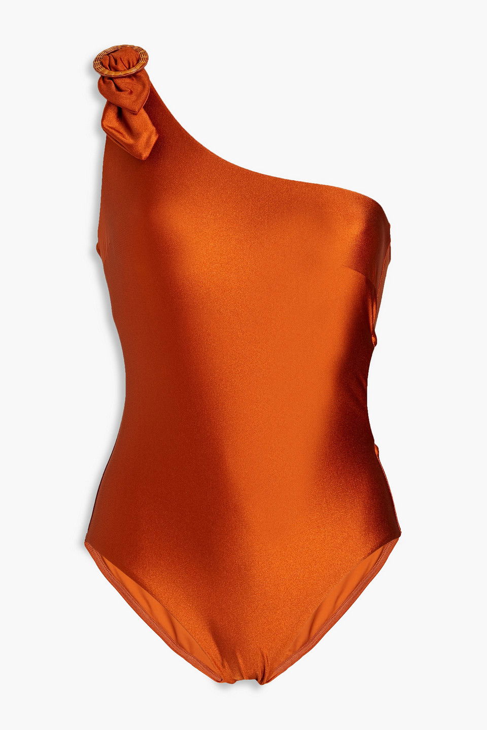 ZIMMERMANN One-Shoulder Cutout Swimsuit in Brown | endource