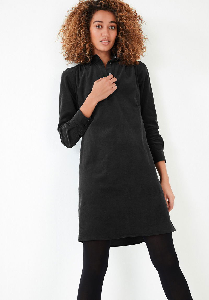 HUSH Cait Cord Mini Dress in Black | endource