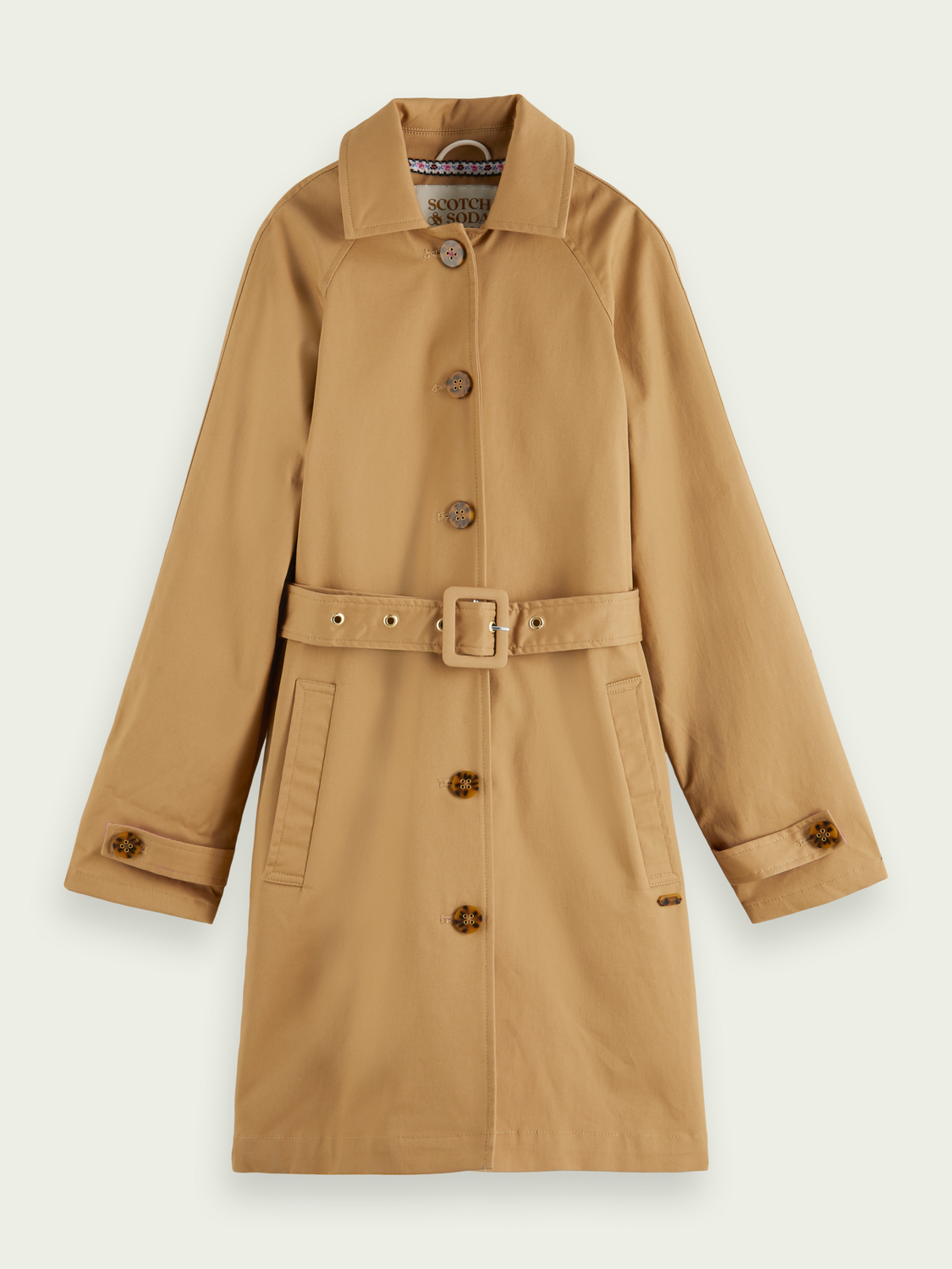 SCOTCH & SODA Belted Trench Coat in Sand | Endource