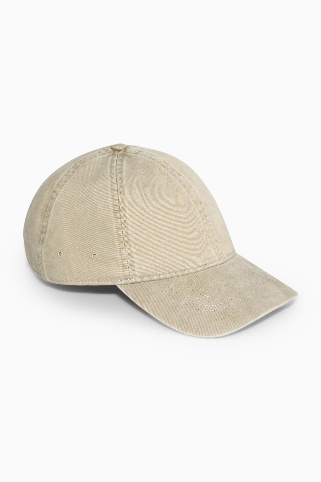 COS Washed Cotton-Twill Baseball Cap in BEIGE | endource