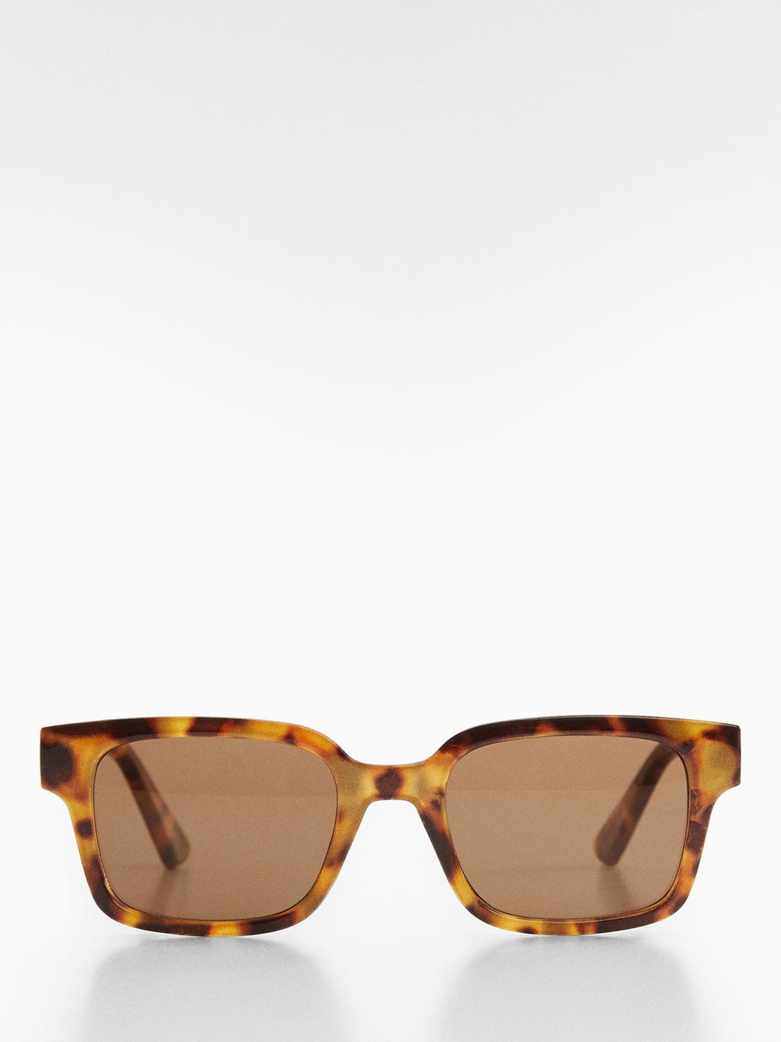 MANGO Women's Amaya Tortoiseshell Rectangular Sunglasses in Dark Brown | endource