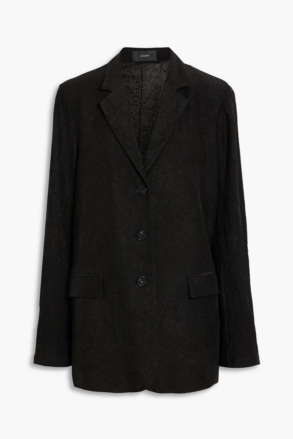 JOSEPH Jace Crinkled-Satin Blazer in Black | Endource