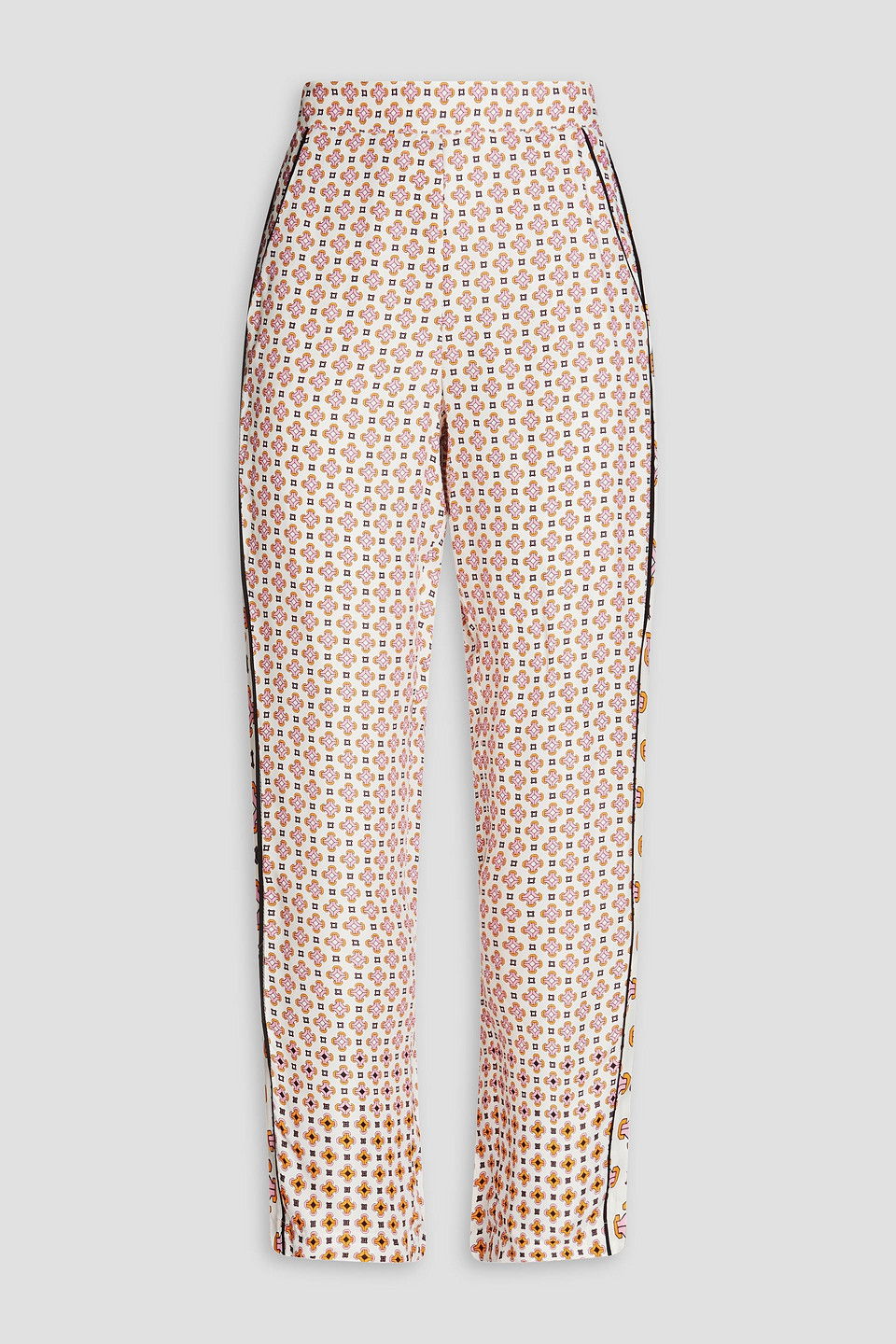 MAJE Monogram Crepe Straight-Leg Pants in White | endource