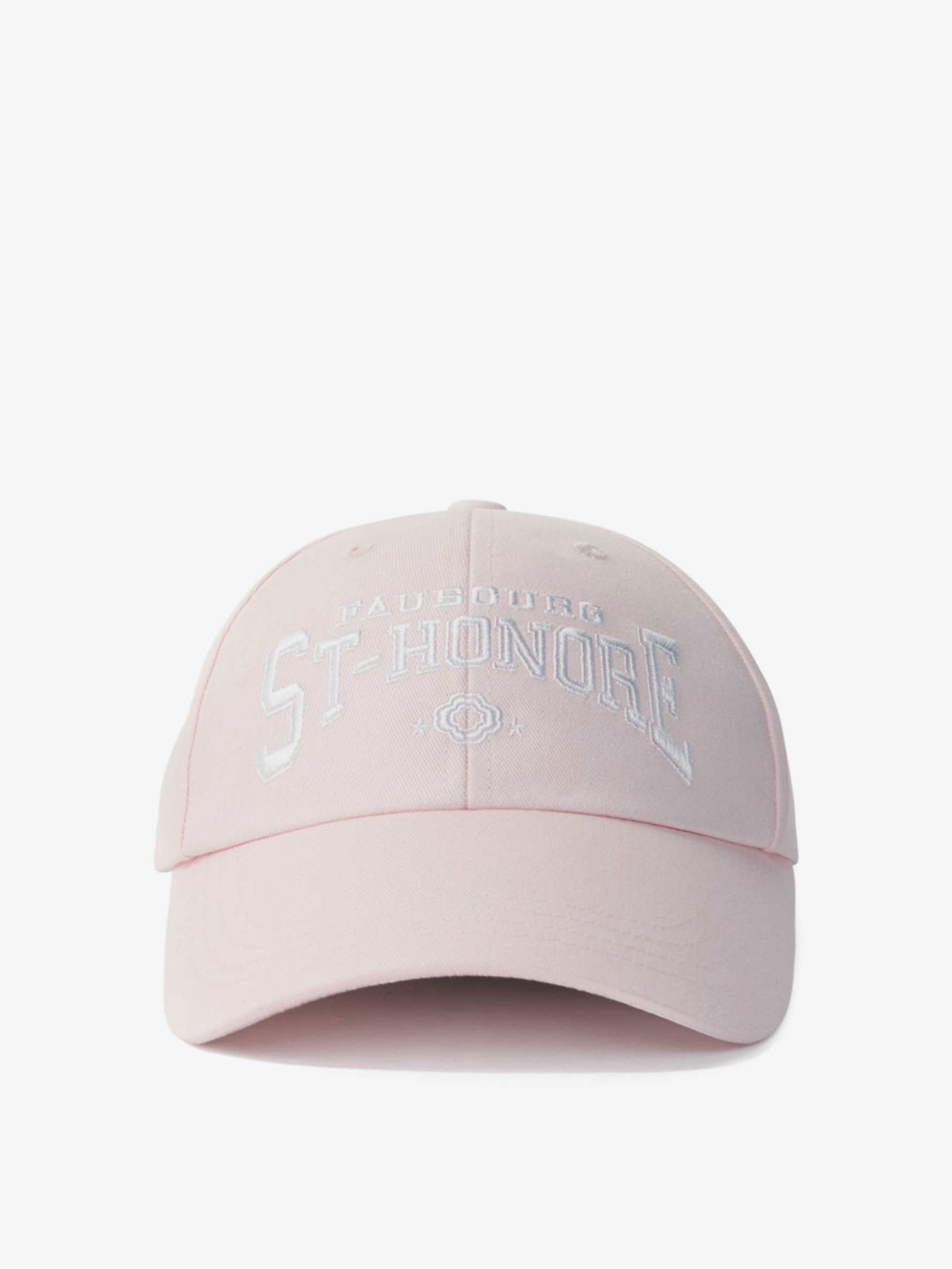 MAJE Logo Text-Embroidered Cotton Cap in ROSES | Endource