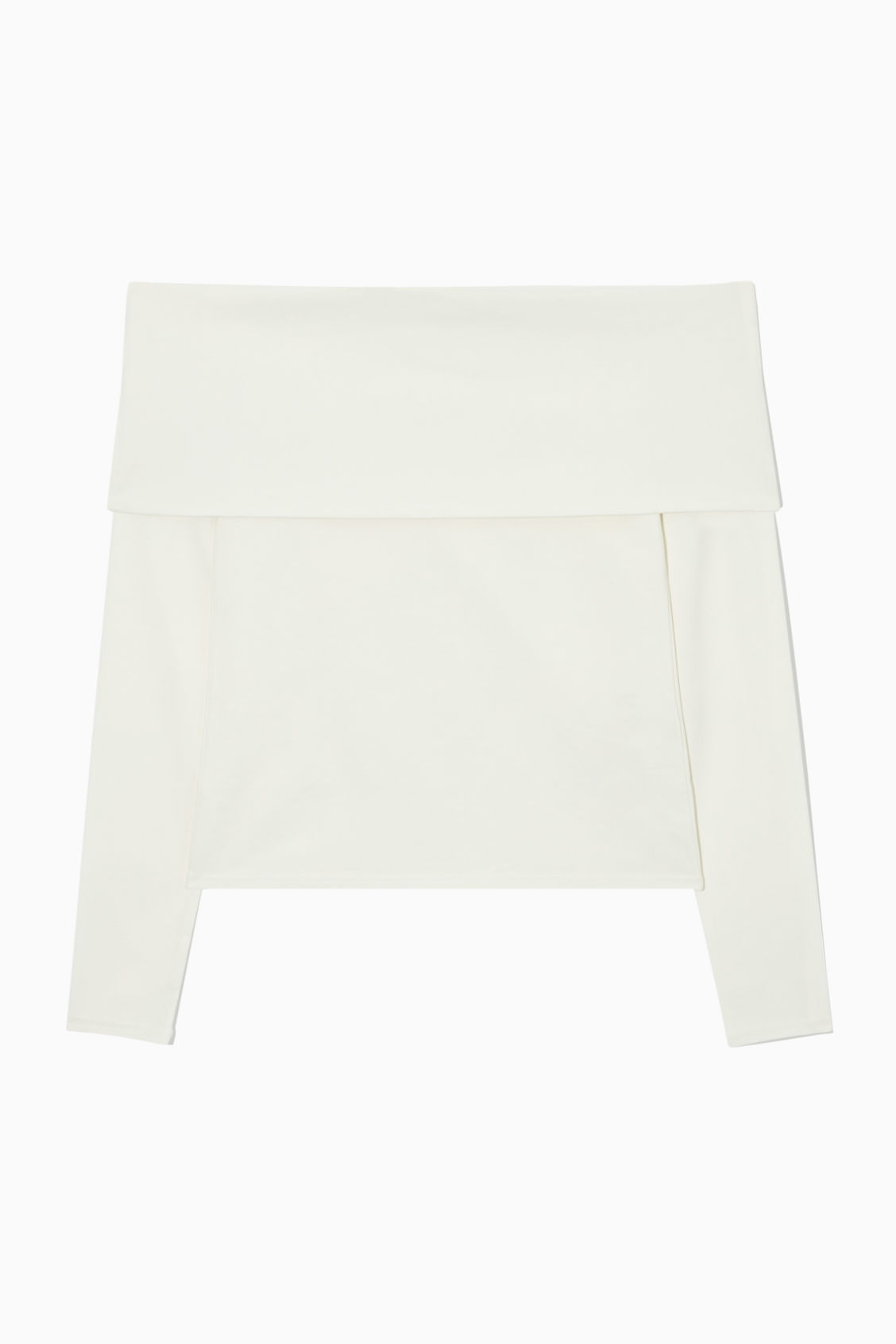 COS Off-The-Shoulder Long-Sleeved Top in OFF-WHITE | endource