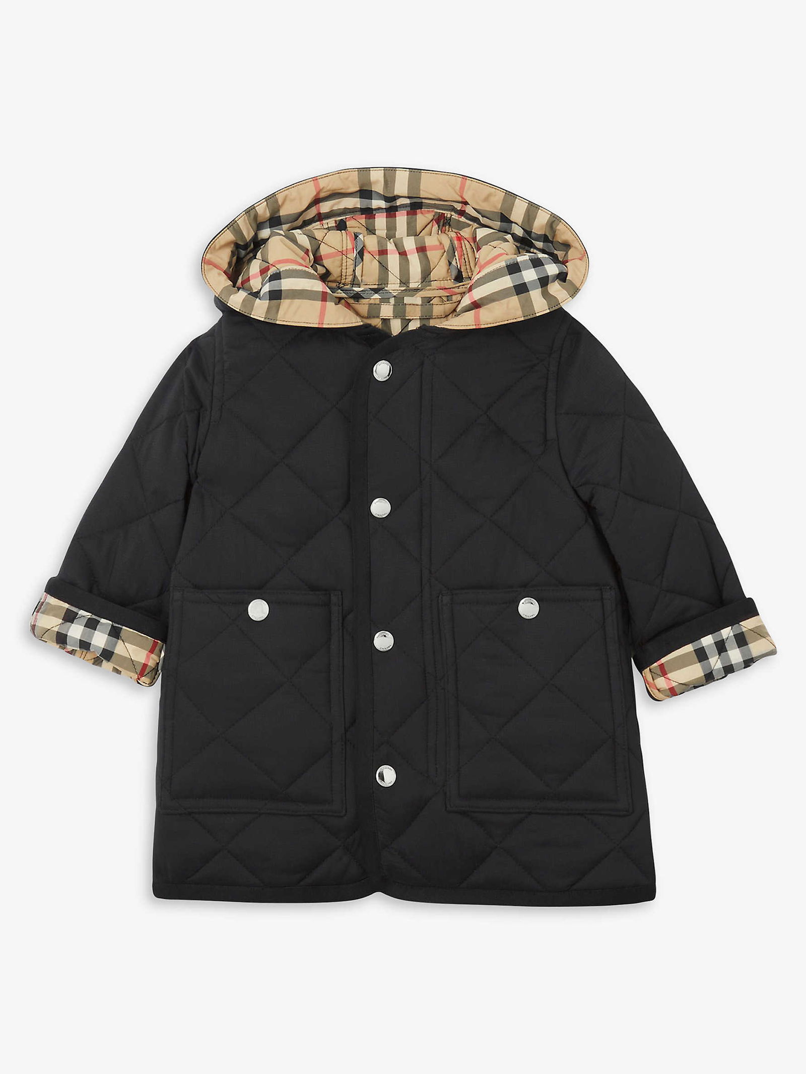 BURBERRY Reilly Quilted Check-Lined Shell Jacket in BLACK | endource