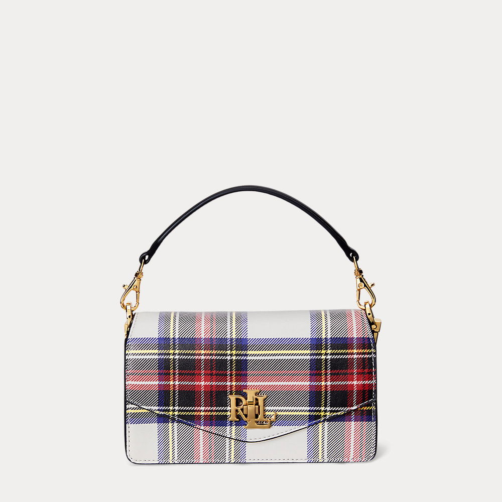 LAUREN RALPH LAUREN Plaid Leather Small Tayler Crossbody Bag in Blue ...