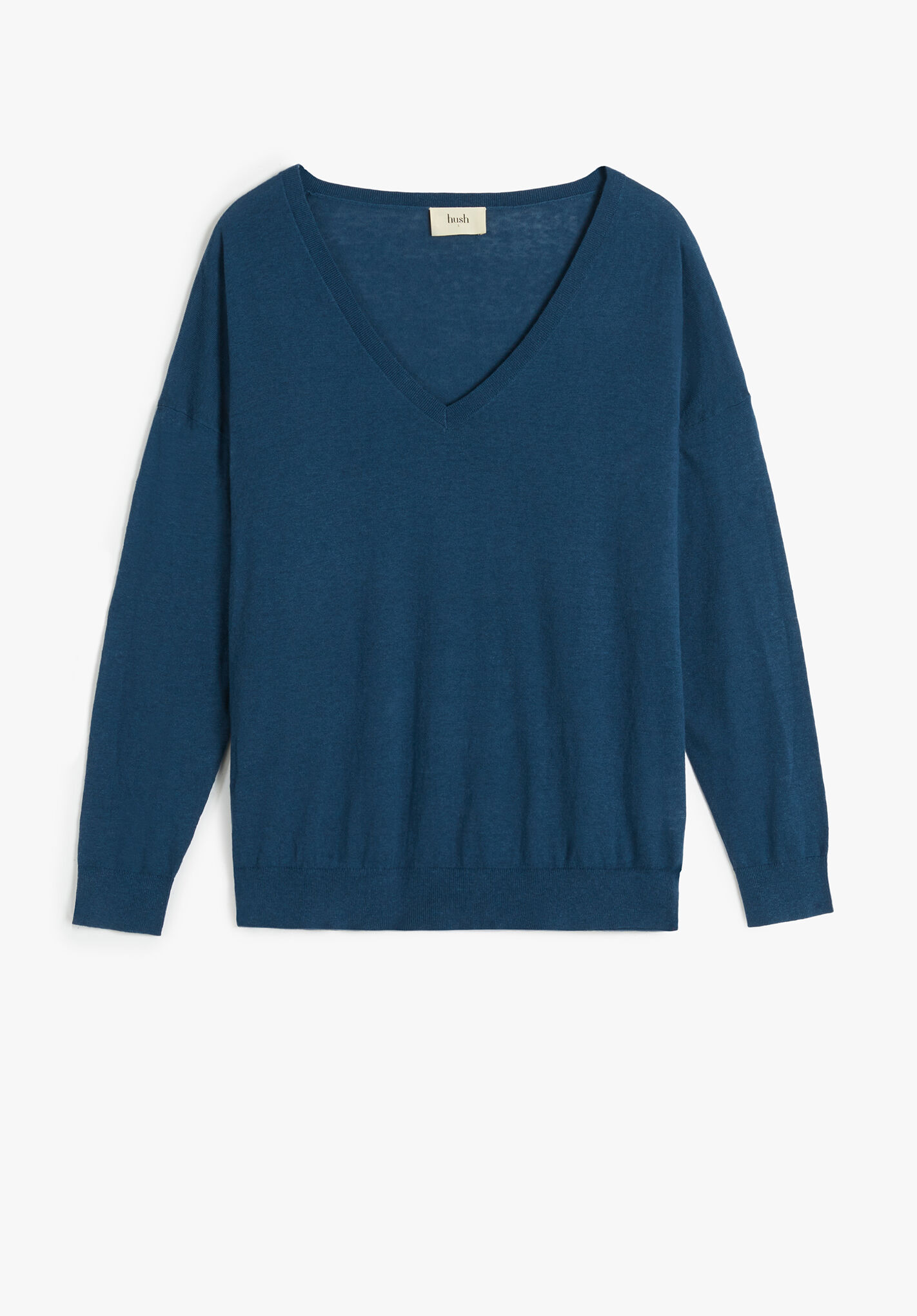HUSH Lowenna Linen Blend Jumper in Inky Blue | endource